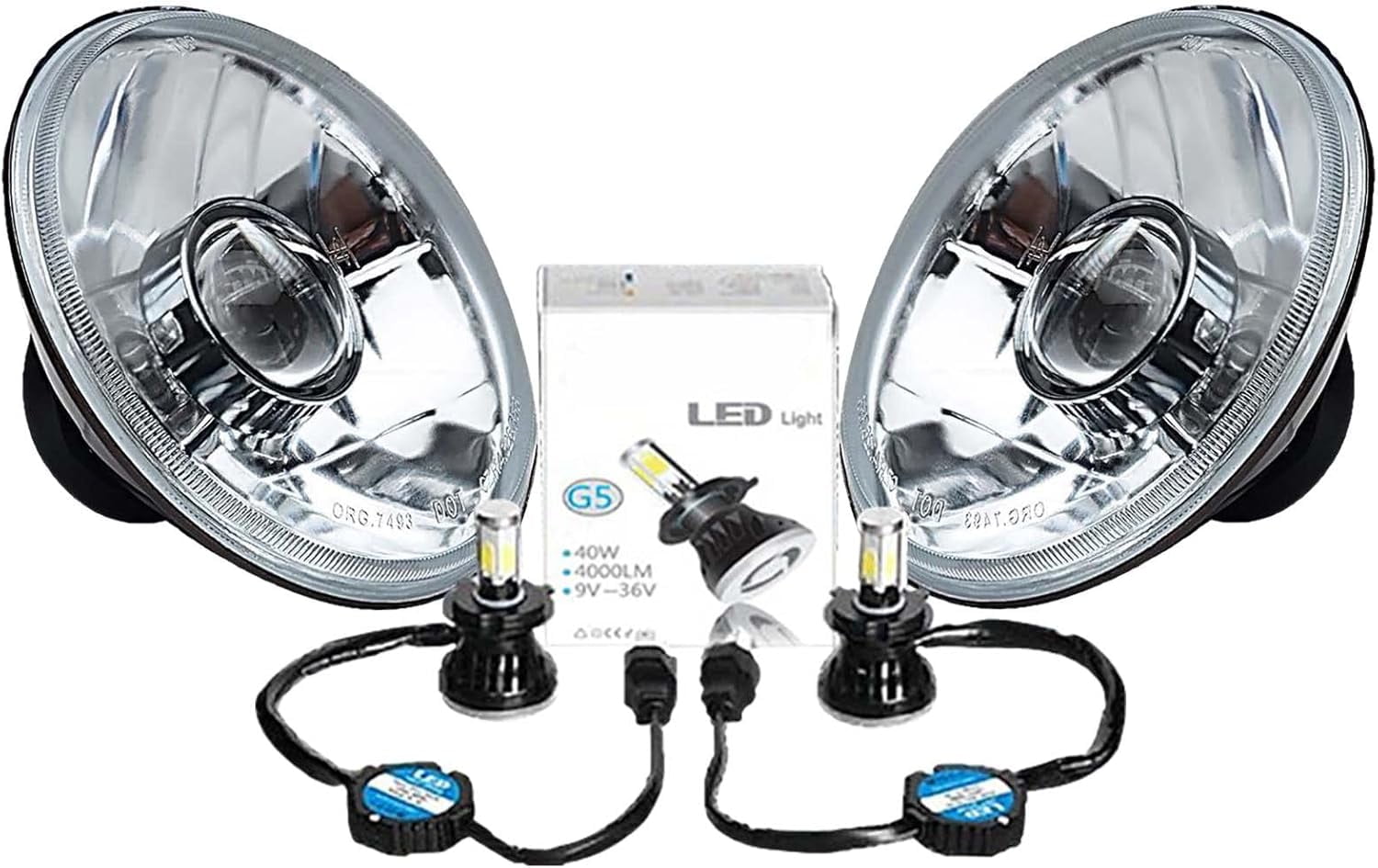 Octane Lighting 7 Inch LED Crystal Clear Projector Headlight 4000 ...