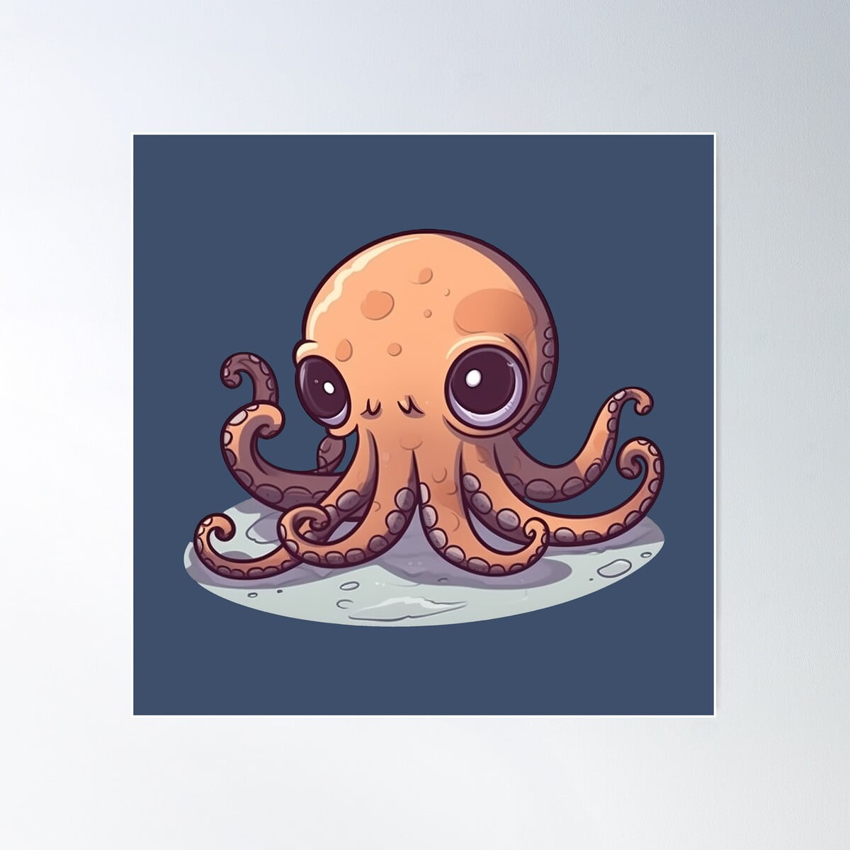 Octo-Pals: Adorable And Charming Cartoon Octopus Art Poster Wall Art ...