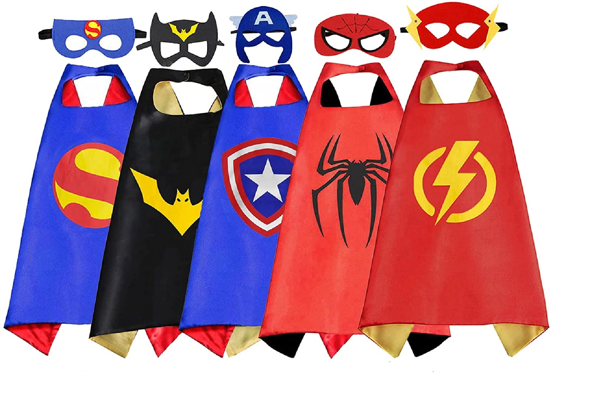 Superhero 5 Pcs Cape and Mask Costumes Party Favors Series 1 - Walmart.com