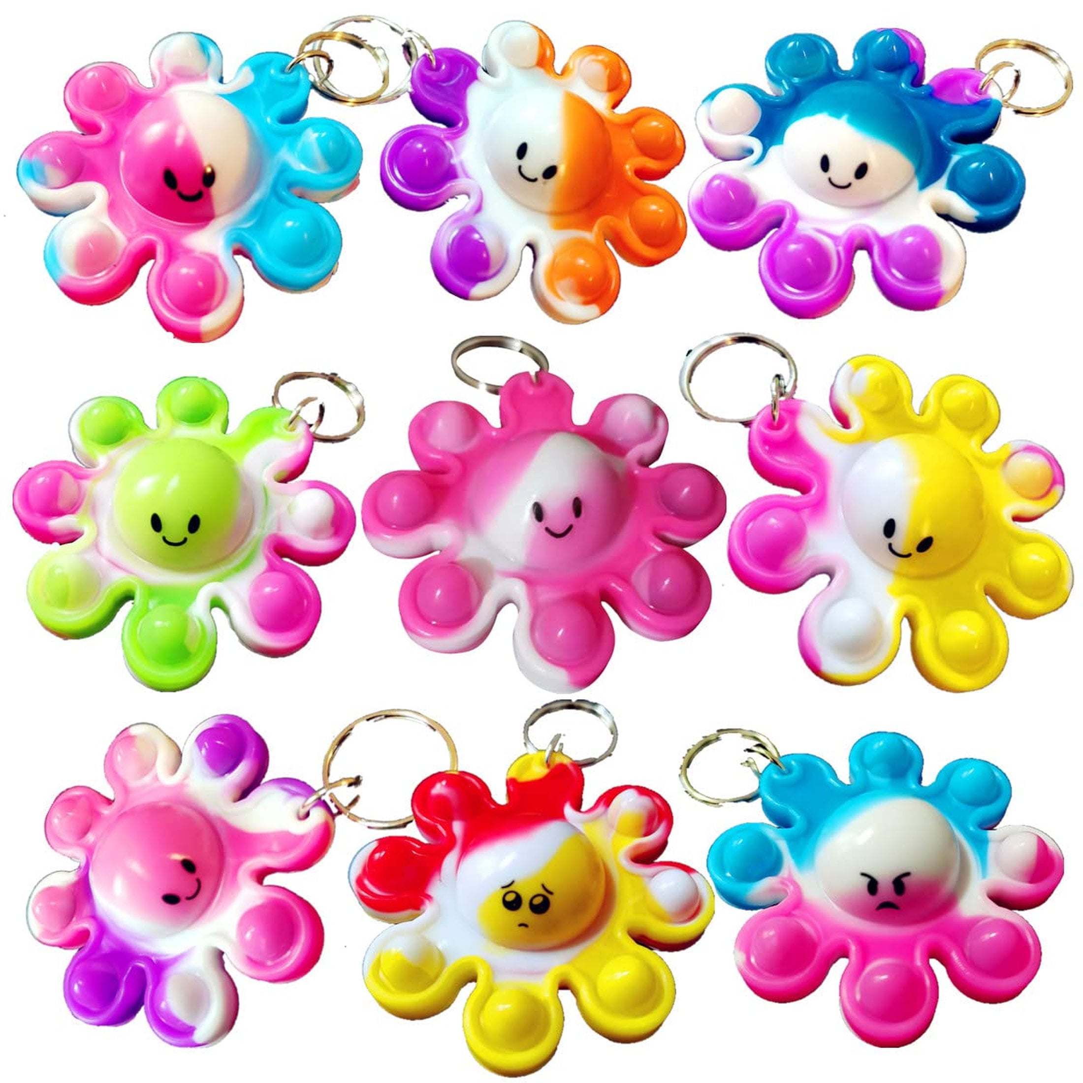 OctoPop Fidget Keychain Packs - Bulk Mini Bubble Push for Teens & Kids ...