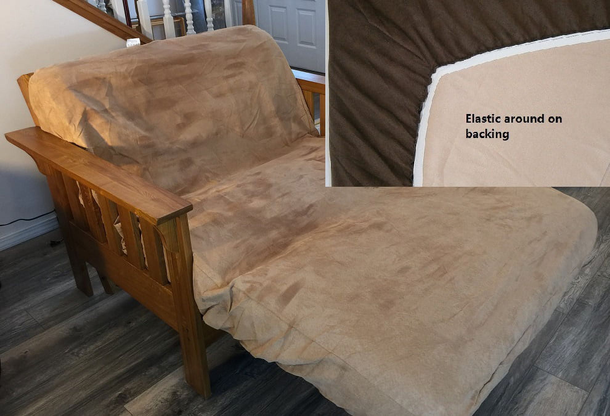 OctoRose Easy Fit Fitted Futon Cover | Bonded Micro-Suede Slipcover ...