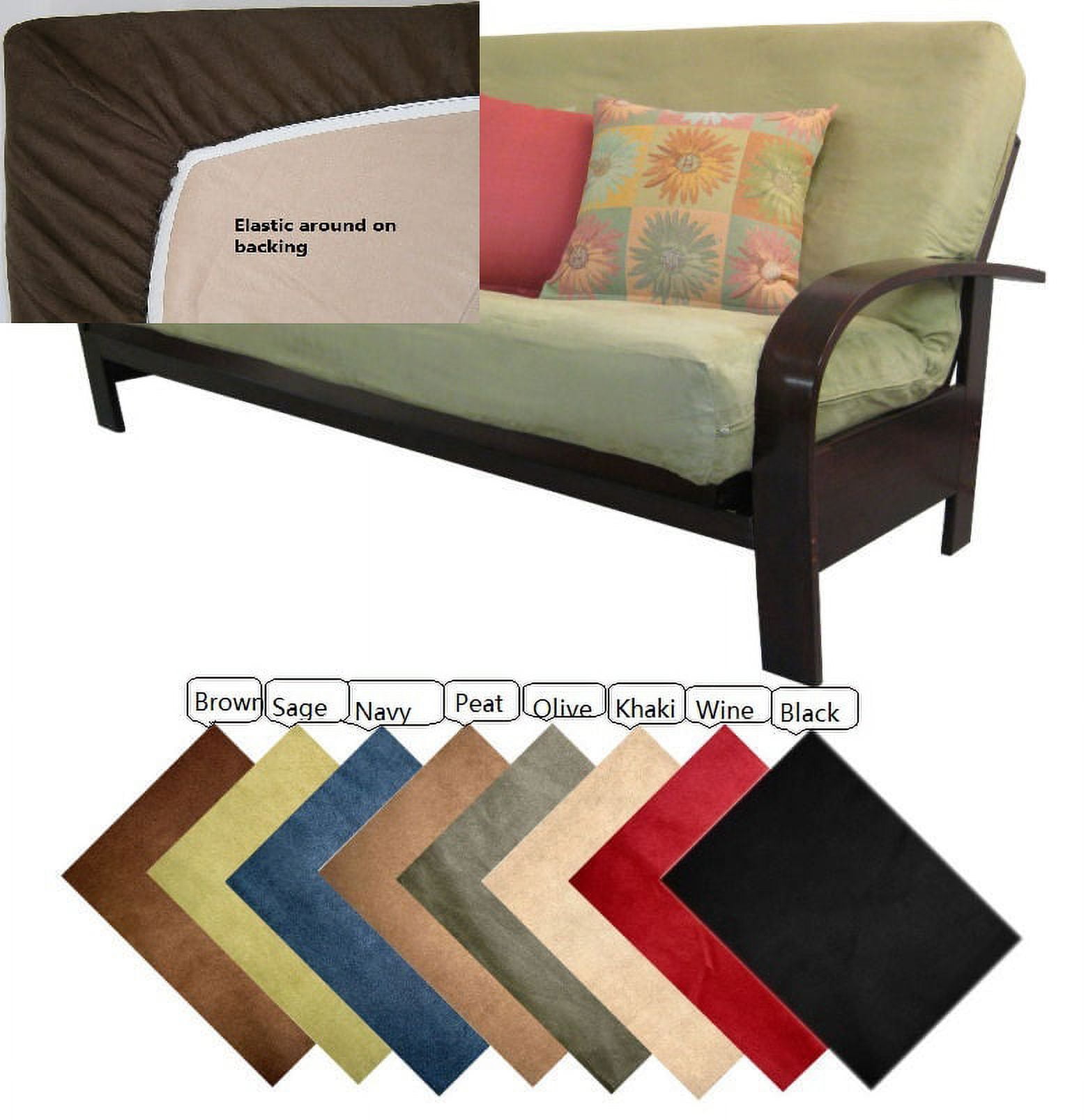 OctoRose Easy Fit Fitted Futon Cover | Bonded Micro-Suede Slipcover ...