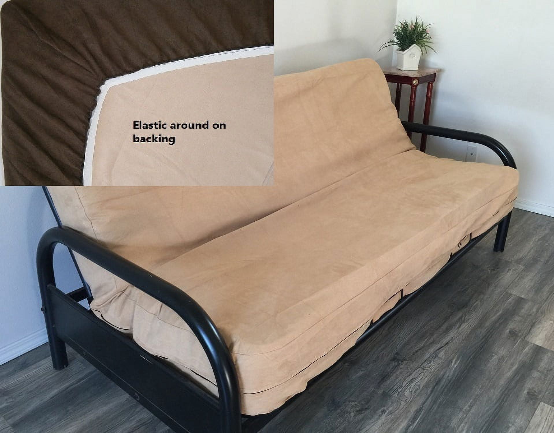 OctoRose Easy Fit Fitted Futon Cover | Bonded Micro-Suede Slipcover ...