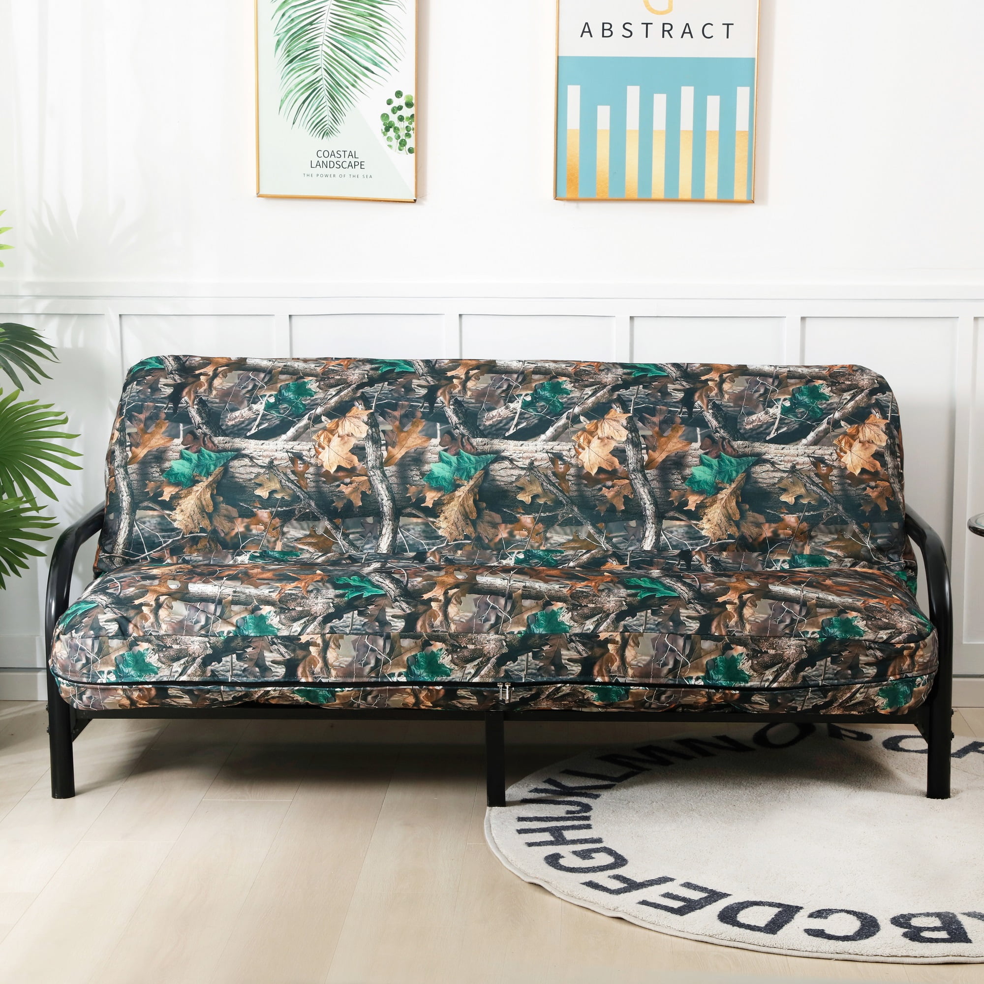 OctoRose Full Size Sofa Bed Slipcover, Camo Green Futon Mattress ...