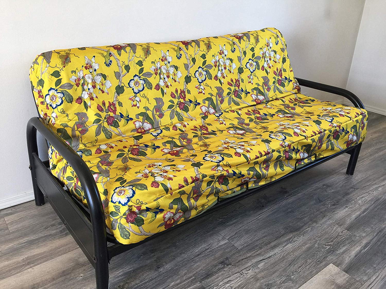 OctoRose Full Size 3 Side Zipper Linen Yellow Birds Printing Futon ...