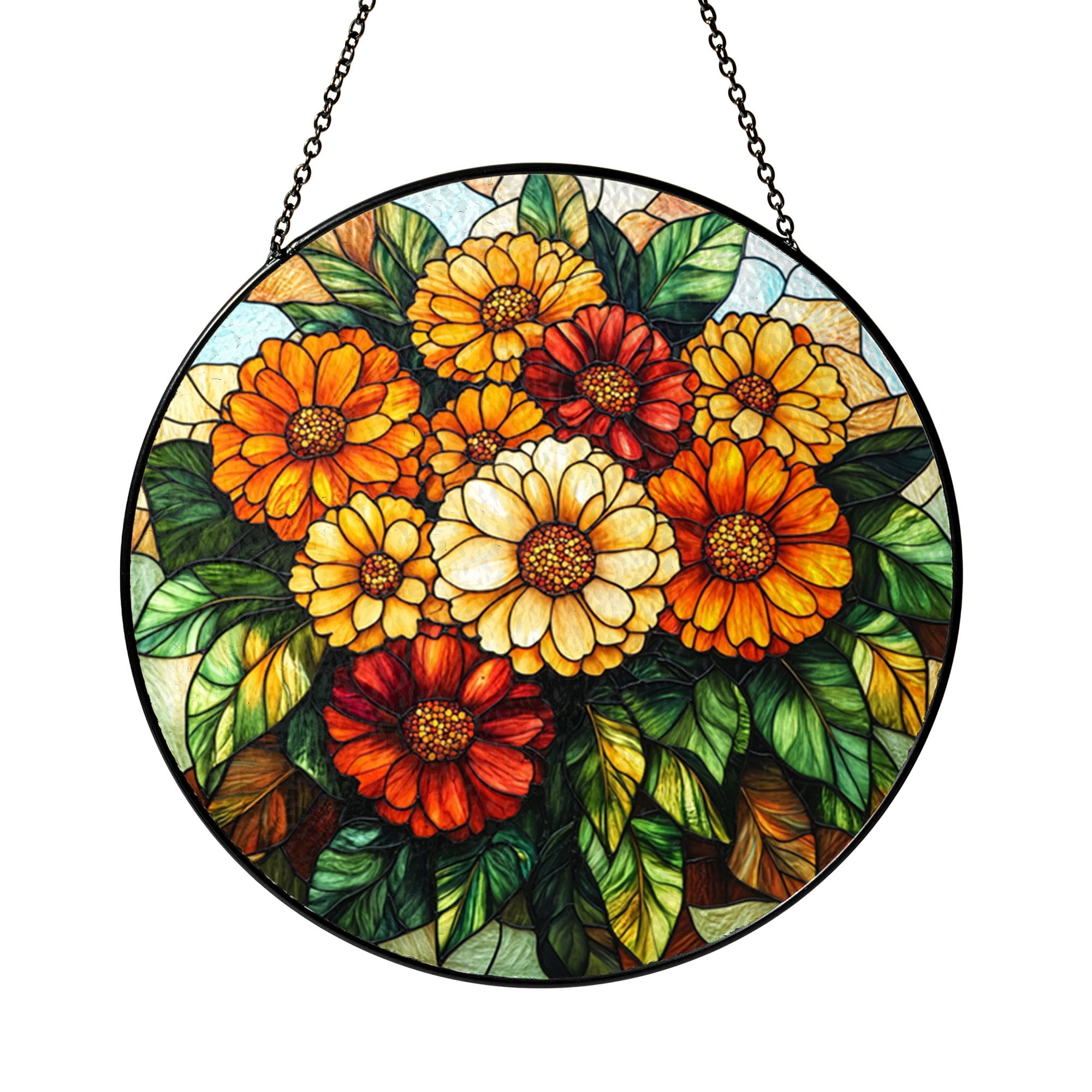 October Birth Flower Marigold Stained Glass Suncatcher – Unique Floral ...