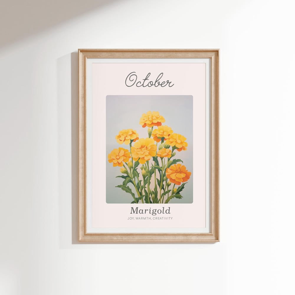 October Birth Month Flower Printable Wall Art, Grand Millennial Floral ...