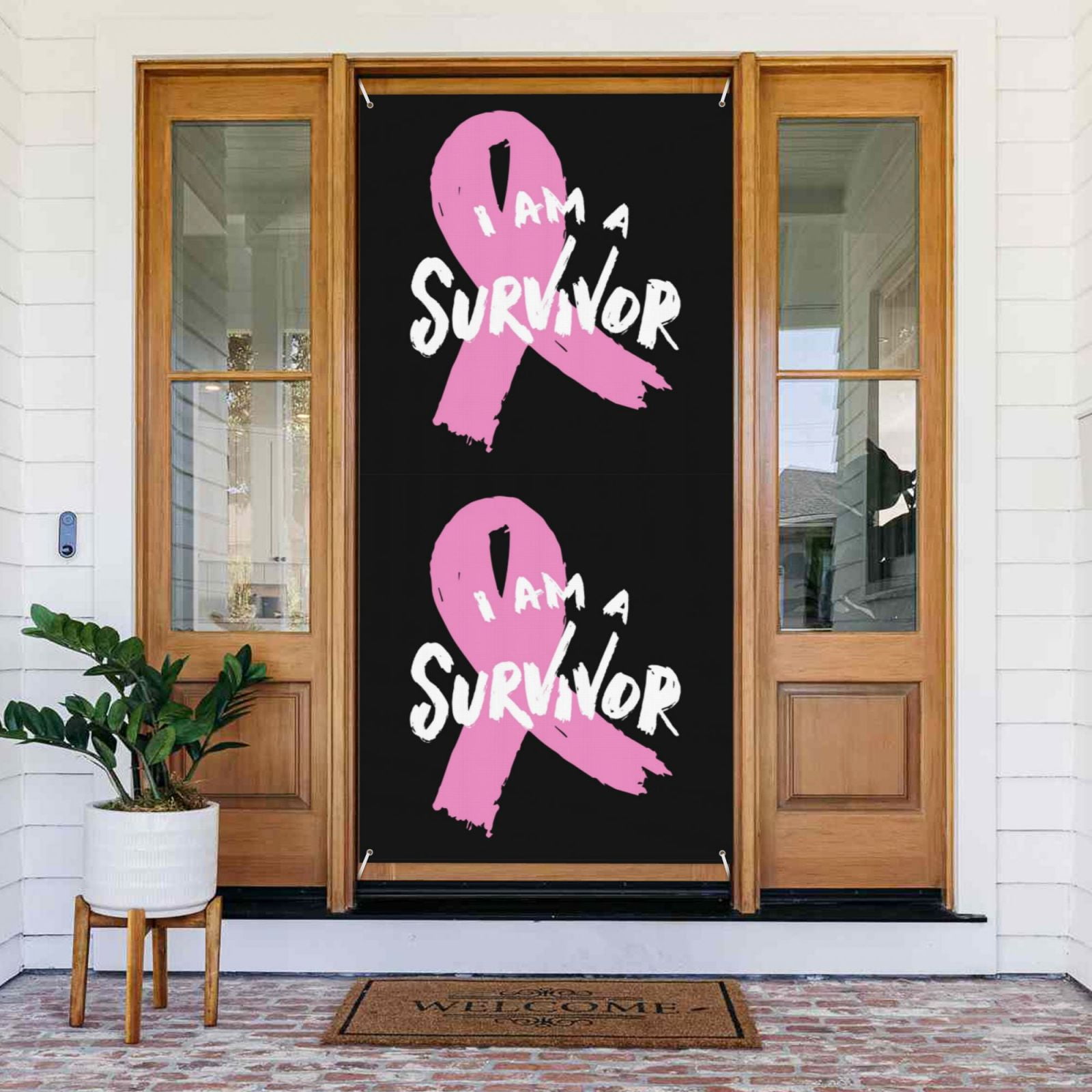 October Is Breast Cancer Awareness Month Pink Ribbon Door Cover ...
