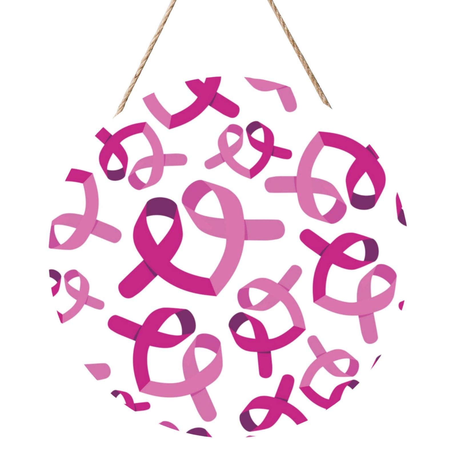 October Is Breast Cancer Awareness Month Pink Ribbon Wooden Hanging ...