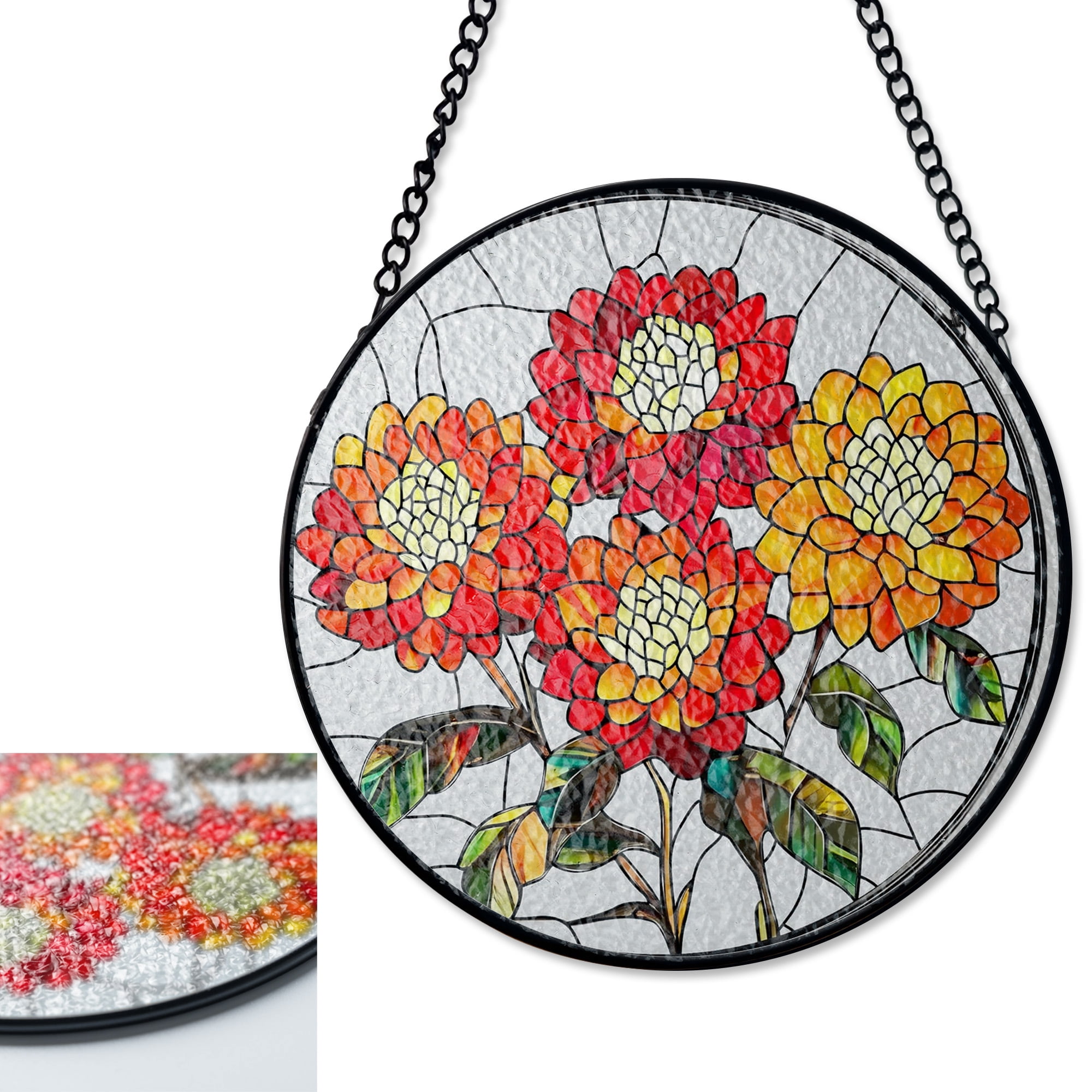 October Marigold Birth Flower Stained Glass Suncatcher, Fall Floral ...