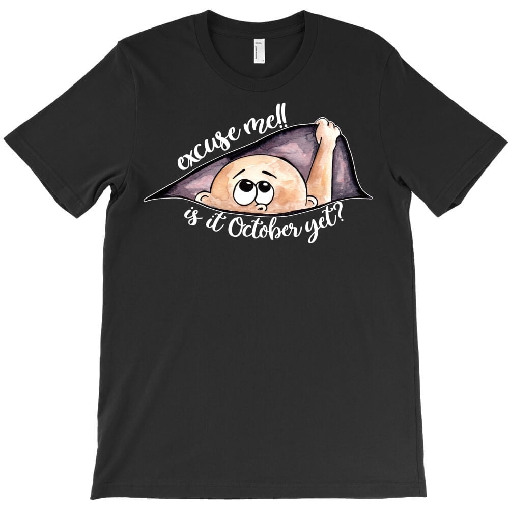 October Peeking Out Baby Boy For Dark Themed Funny and Cute Birthday ...
