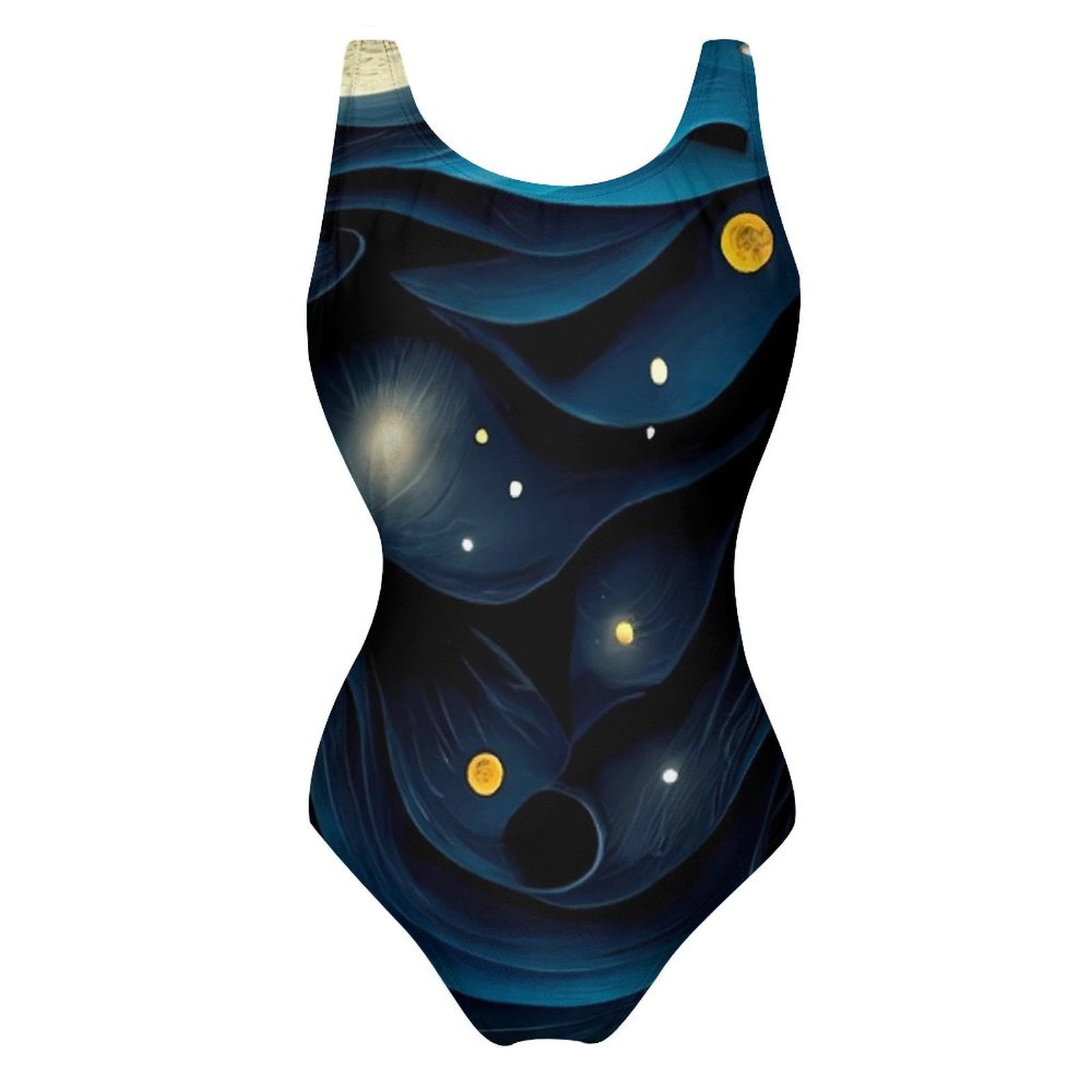 October Starry Night Swimsuit Abstract Galaxy Push Up Swimwear One ...