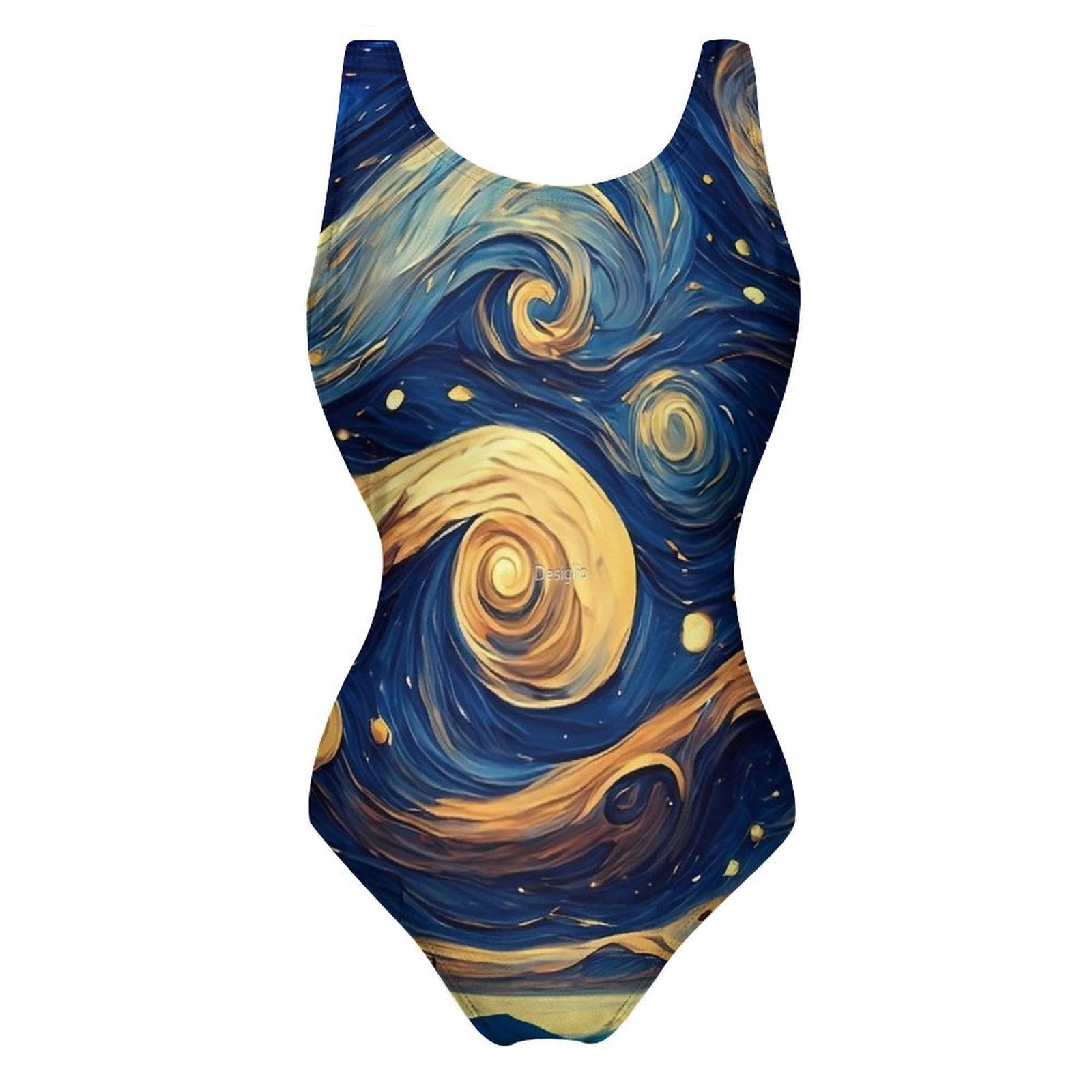 October Starry Night Swimsuit Abstract Galaxy Push Up Swimwear One ...