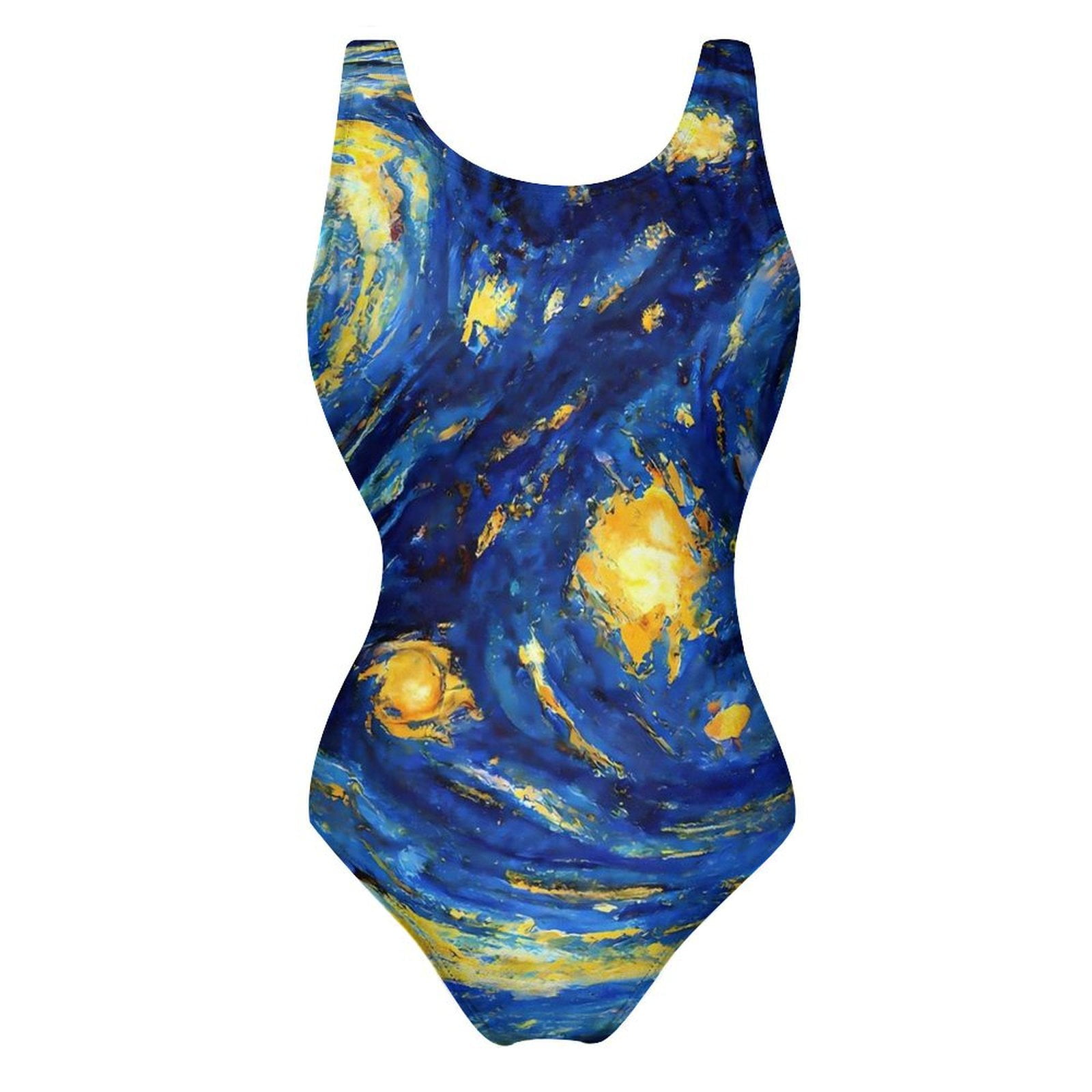October Starry Night Swimsuit Abstract Galaxy Push Up Swimwear One ...