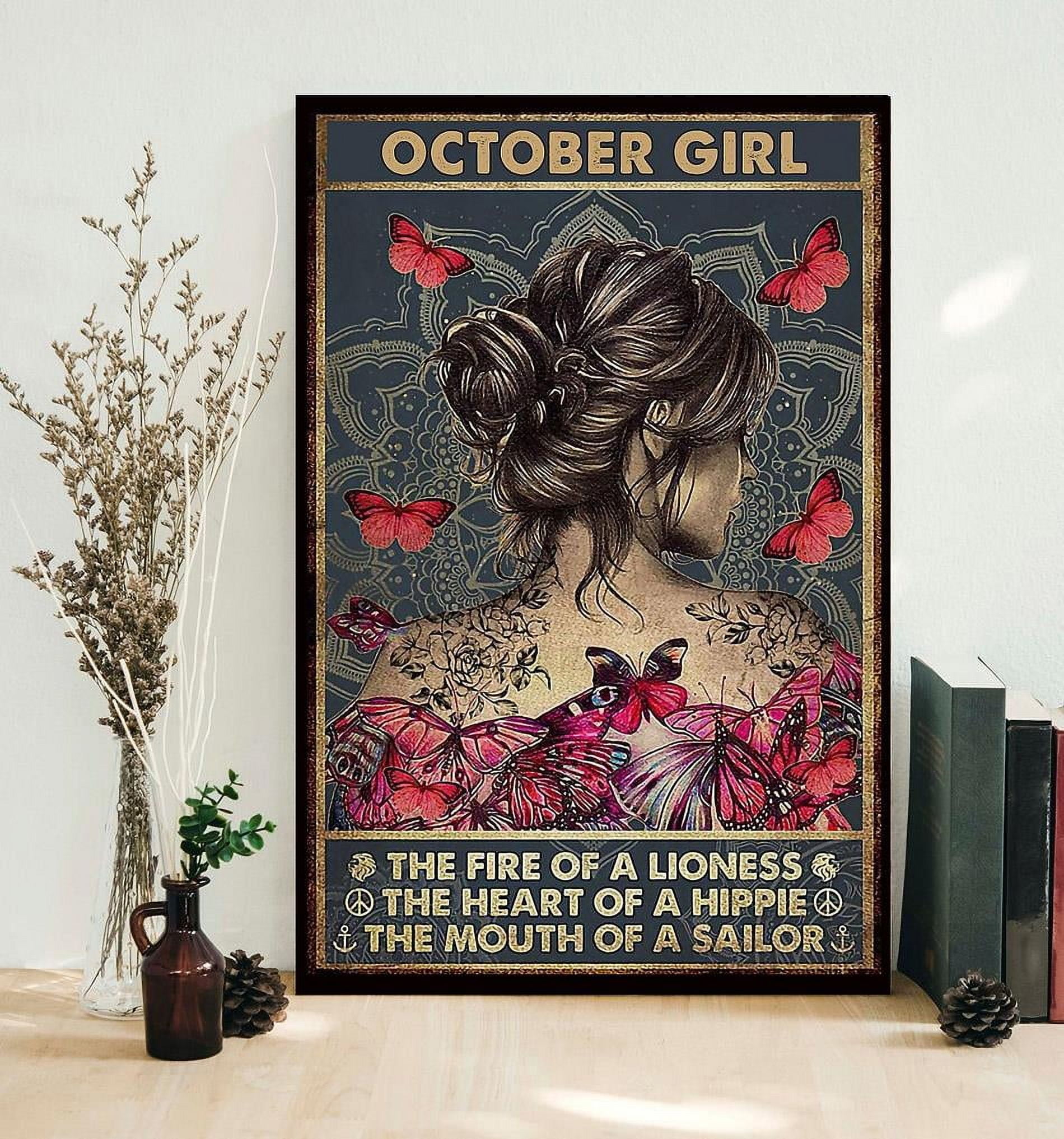 October girl the fire of a lioness poster 11 x 17 Inch Poster - Walmart.com