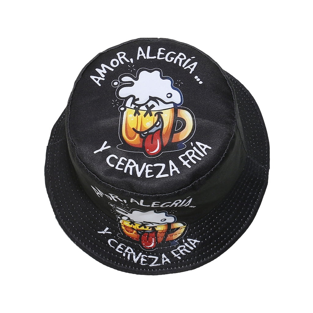 Octoberfest German Bucket Hat Fun Beer Print for Daily Life Yoga ...