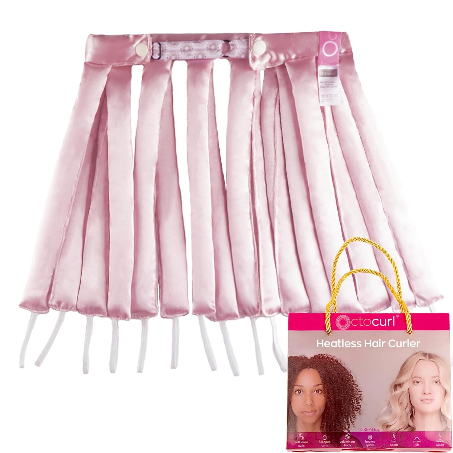 Octocurl Satin Hair Curlers to Sleep In - Heatless Curlers for ...