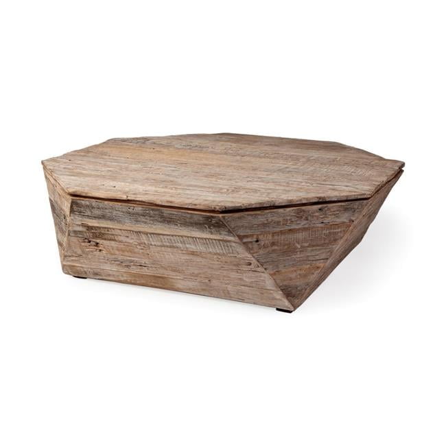 Octogan Solid Wood Hinged Top Coffee Table with Storage - Walmart.com