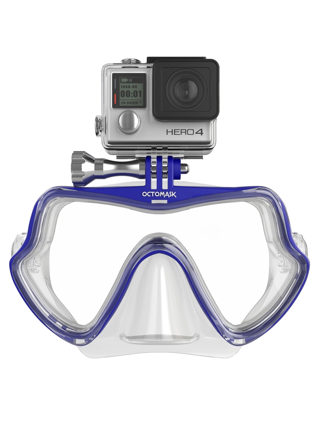Octomask Frameless: Scuba & Snorkeling Mask with GoPro Mount Blue/Clear ...