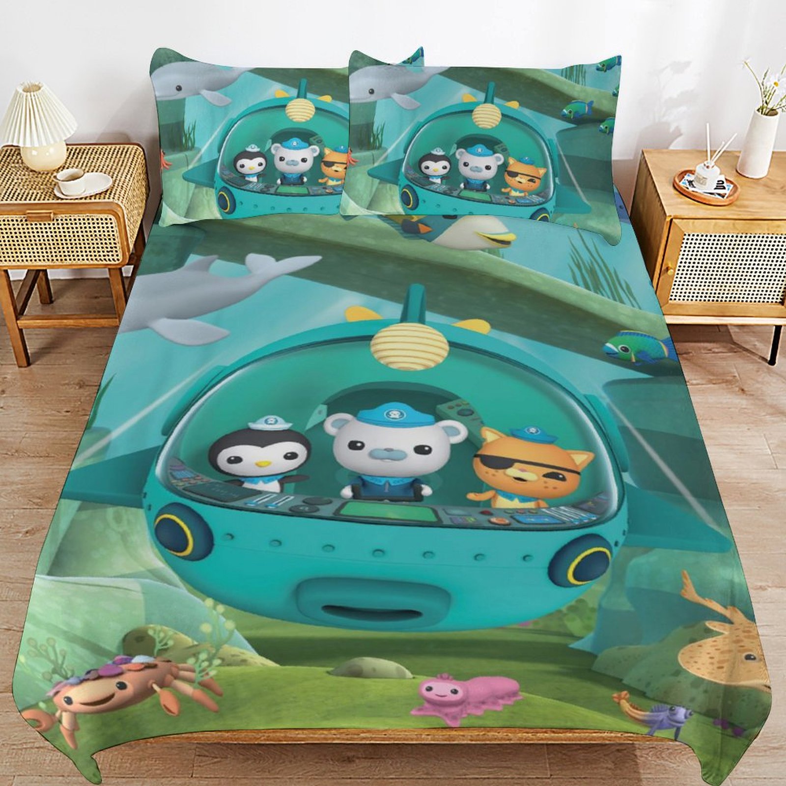 Octonauts 3-Piece Bedding Set Warm And Comfortable Soft Duvet Cover Bed ...