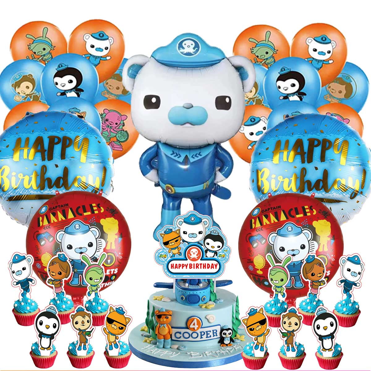 Octonauts Balloons Cake Topper Party Supplies Birthday Set Decorations ...