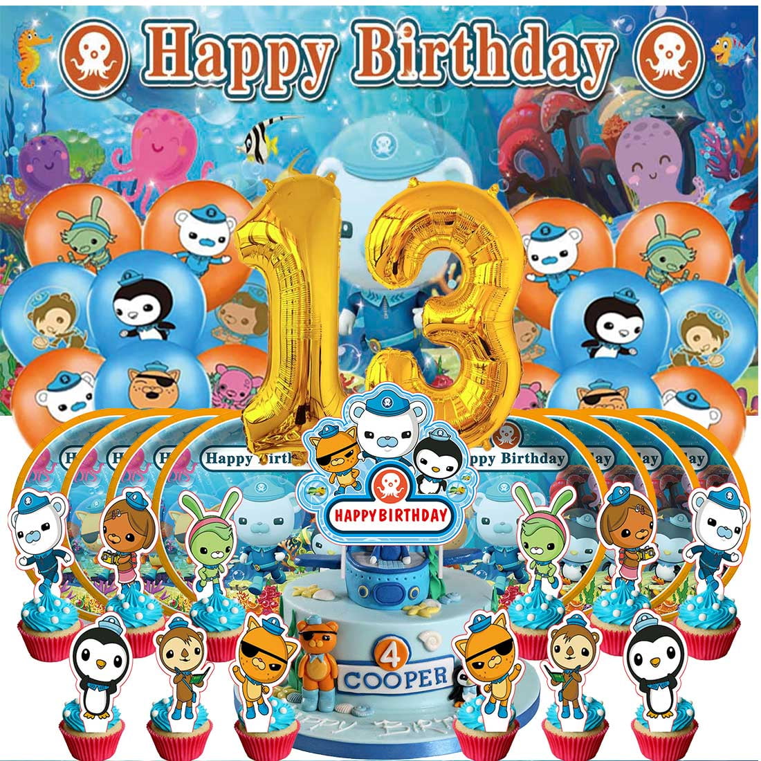 Octonauts Balloons Party Supplies 13th Decor Tableware Birthday Cake ...