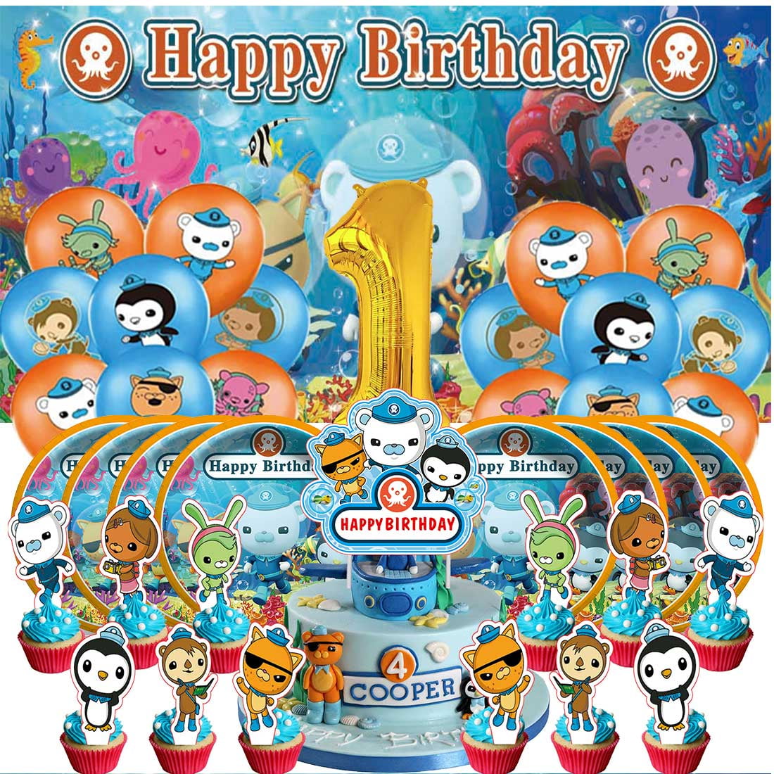 Octonauts Balloons Party Supplies 1st Decor Tableware Birthday Cake ...