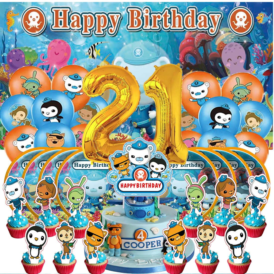 Octonauts Balloons Party Supplies 21th Decor Tableware Birthday Cake ...