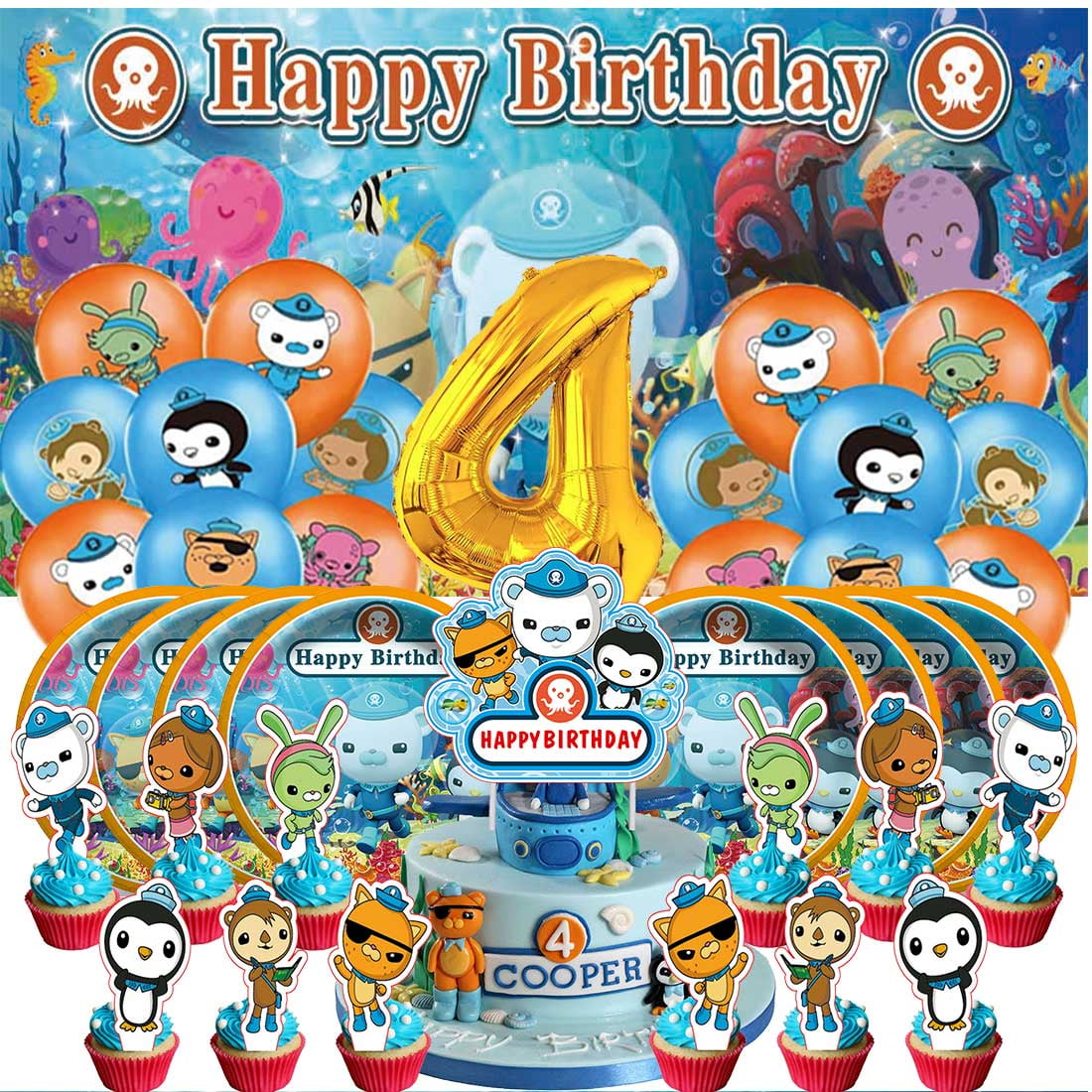 Octonauts Balloons Party Supplies 4th Decor Tableware Birthday Cake ...