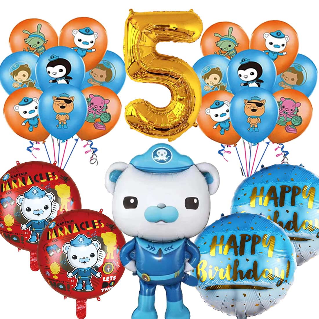 Octonauts Balloons Party Supplies 5th Big Number Decorations Decor Kit ...