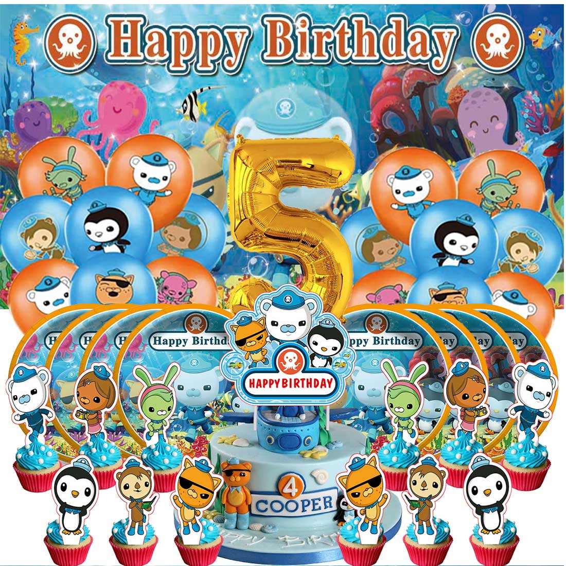 Octonauts Balloons Party Supplies 5th Decor Tableware Birthday Cake ...