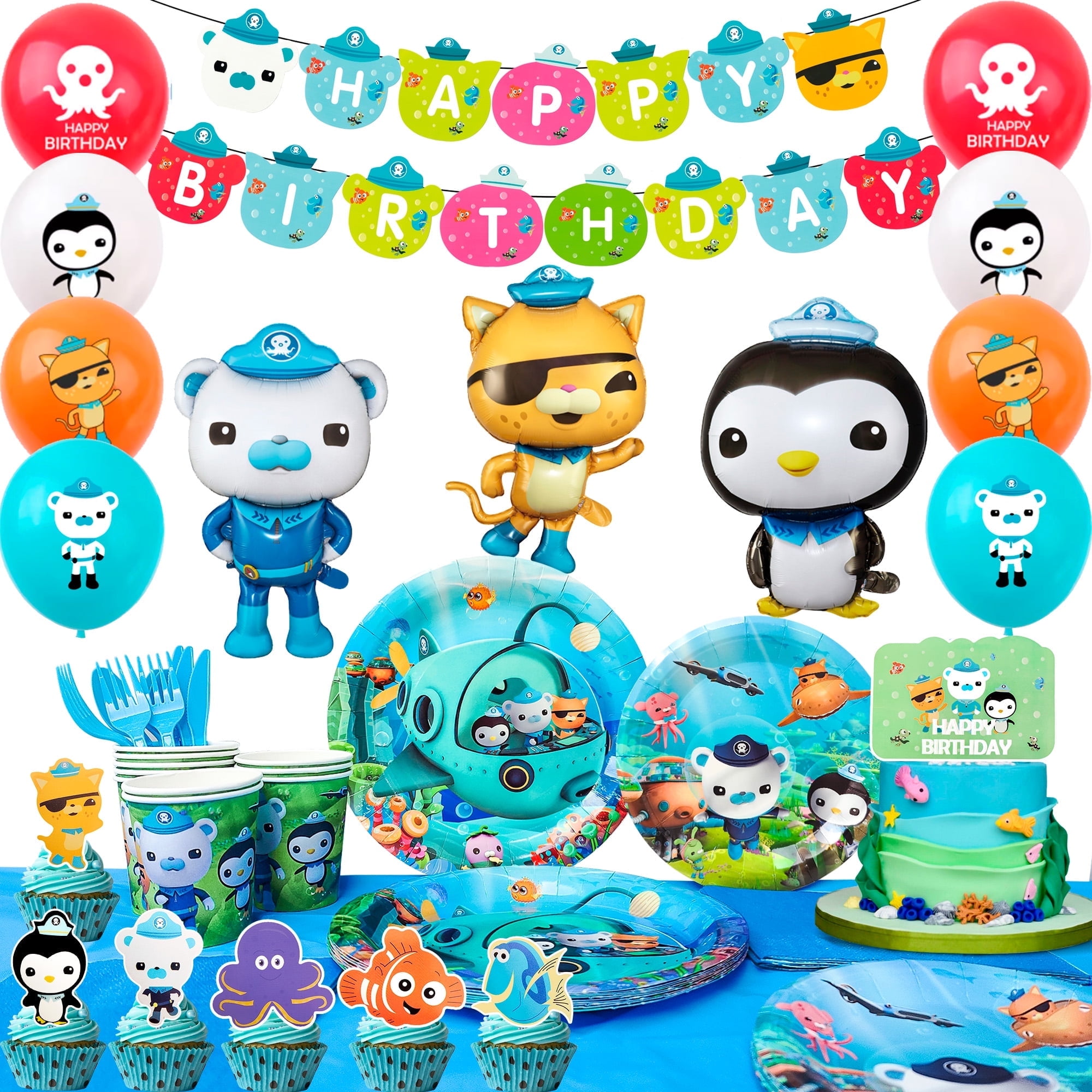 ElifJoyDeco Octonauts Birthday Decorations, Party Supplies Set with ...