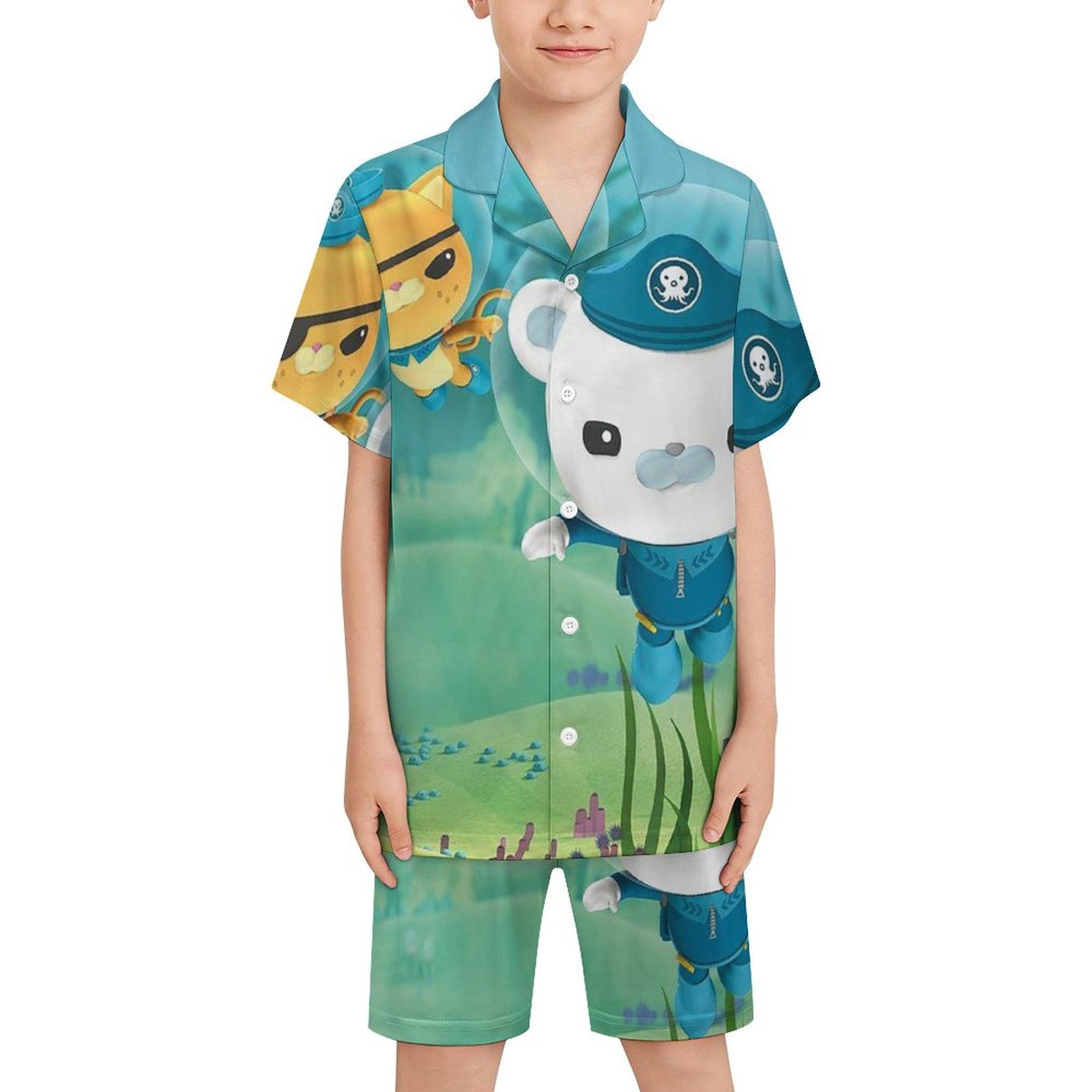 Octonauts Boys 2-Piece Satin Pajama Set Short Sleeve Top And Shorts ...