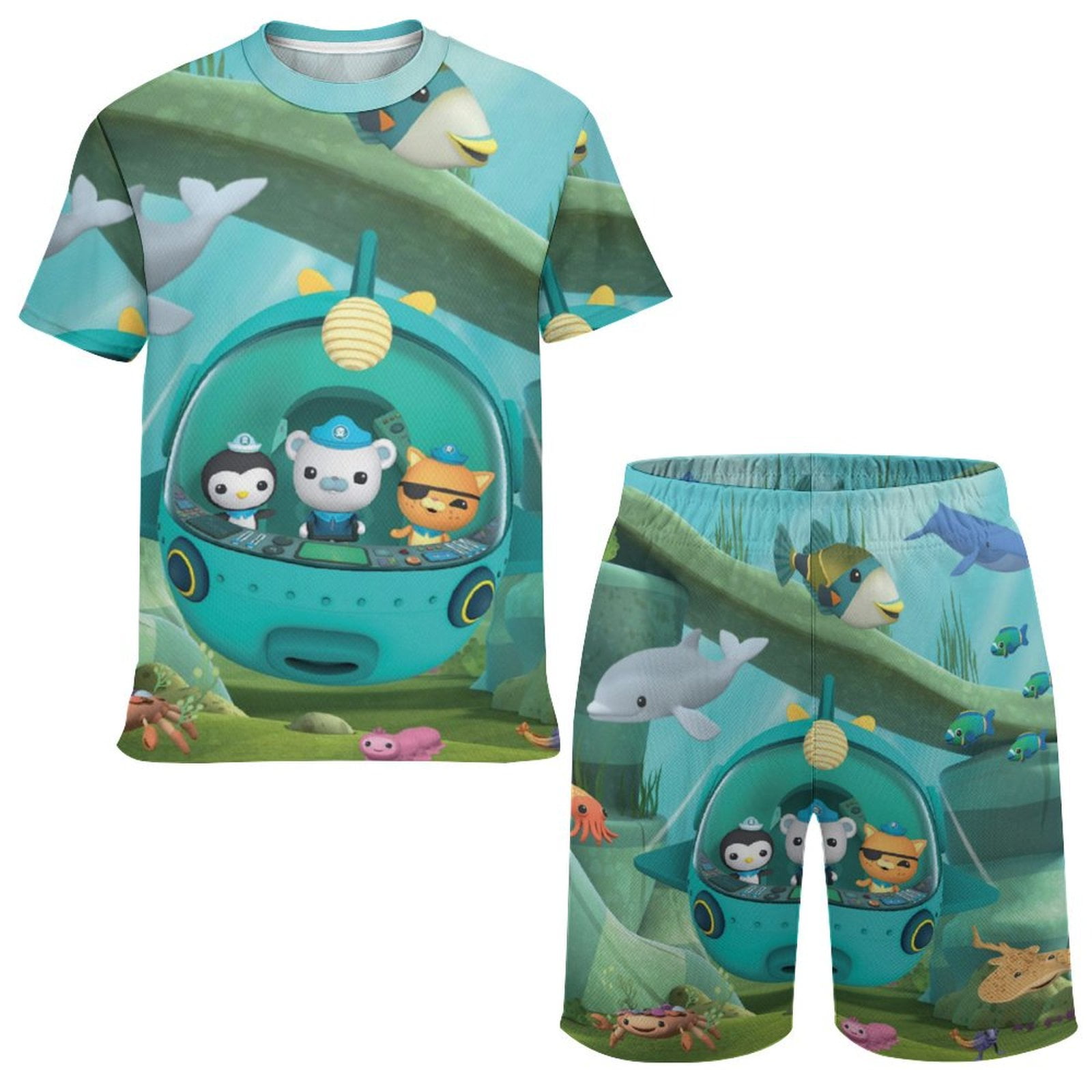 Octonauts Boys Girls Short Sleeve Mesh T-Shirt And Shorts Outfit Set ...