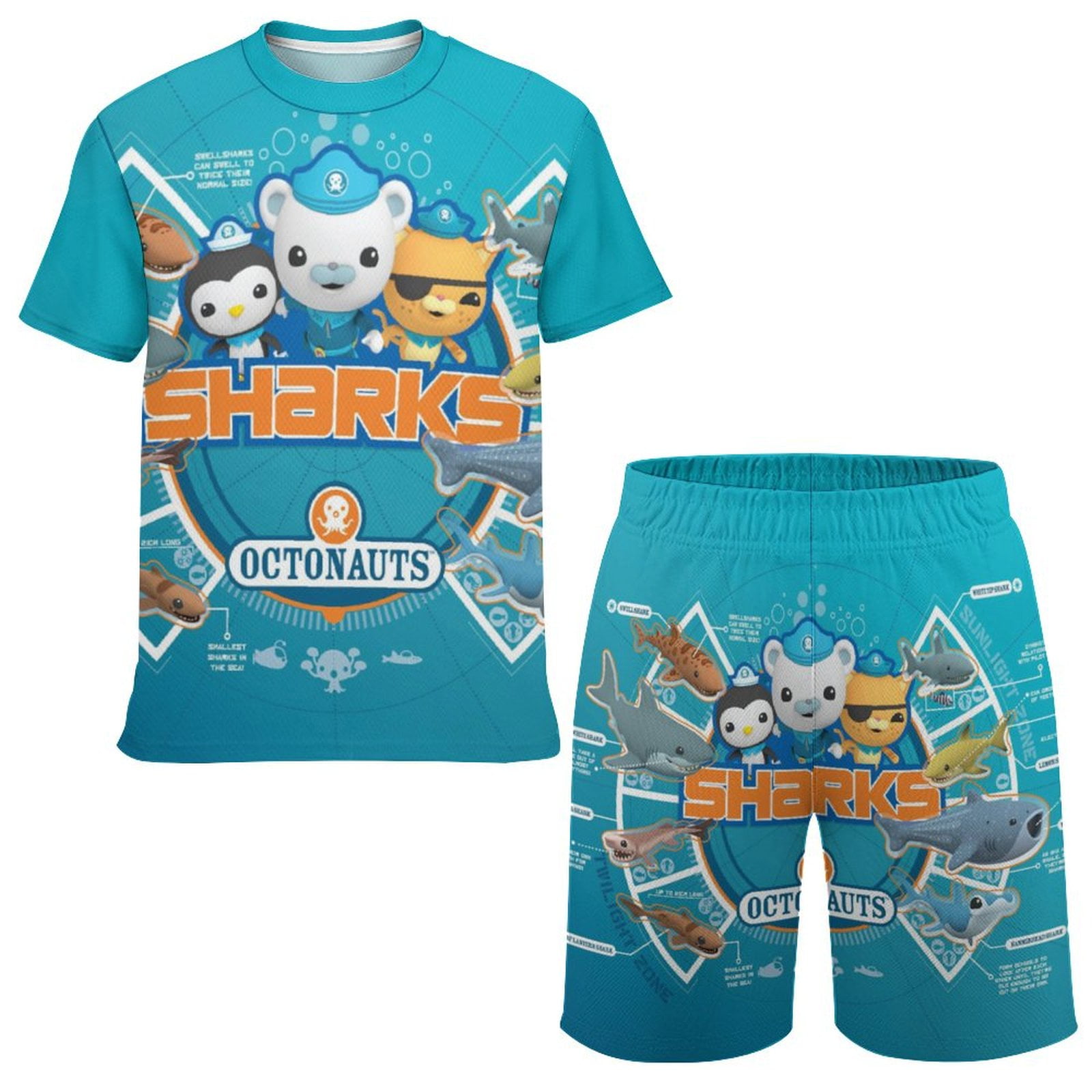 Octonauts Boys Girls Short Sleeve Mesh T-Shirt And Shorts Outfit Set ...