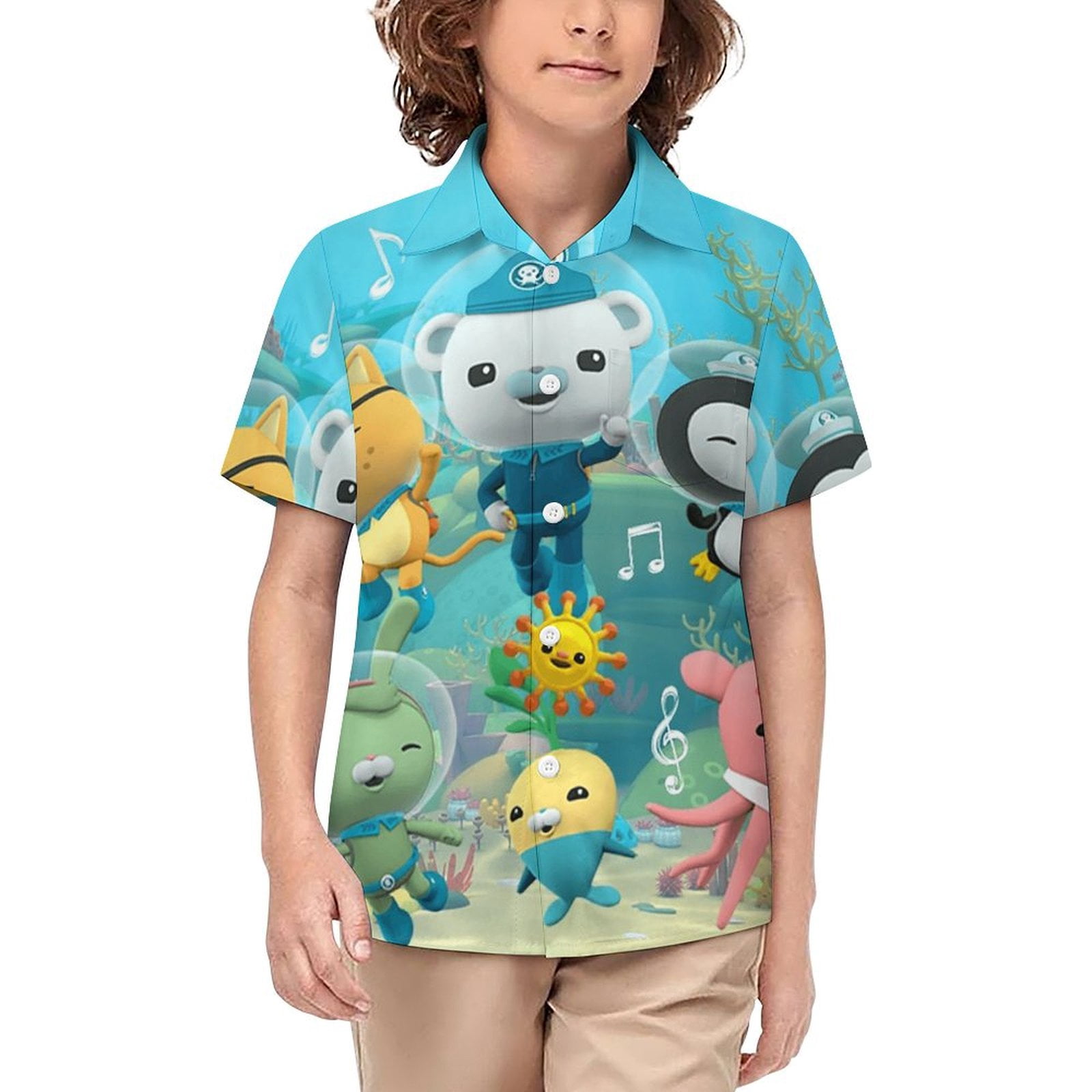 Octonauts Boys Hawaiian Shirts, Button Down Short Sleeve Tropical Print ...