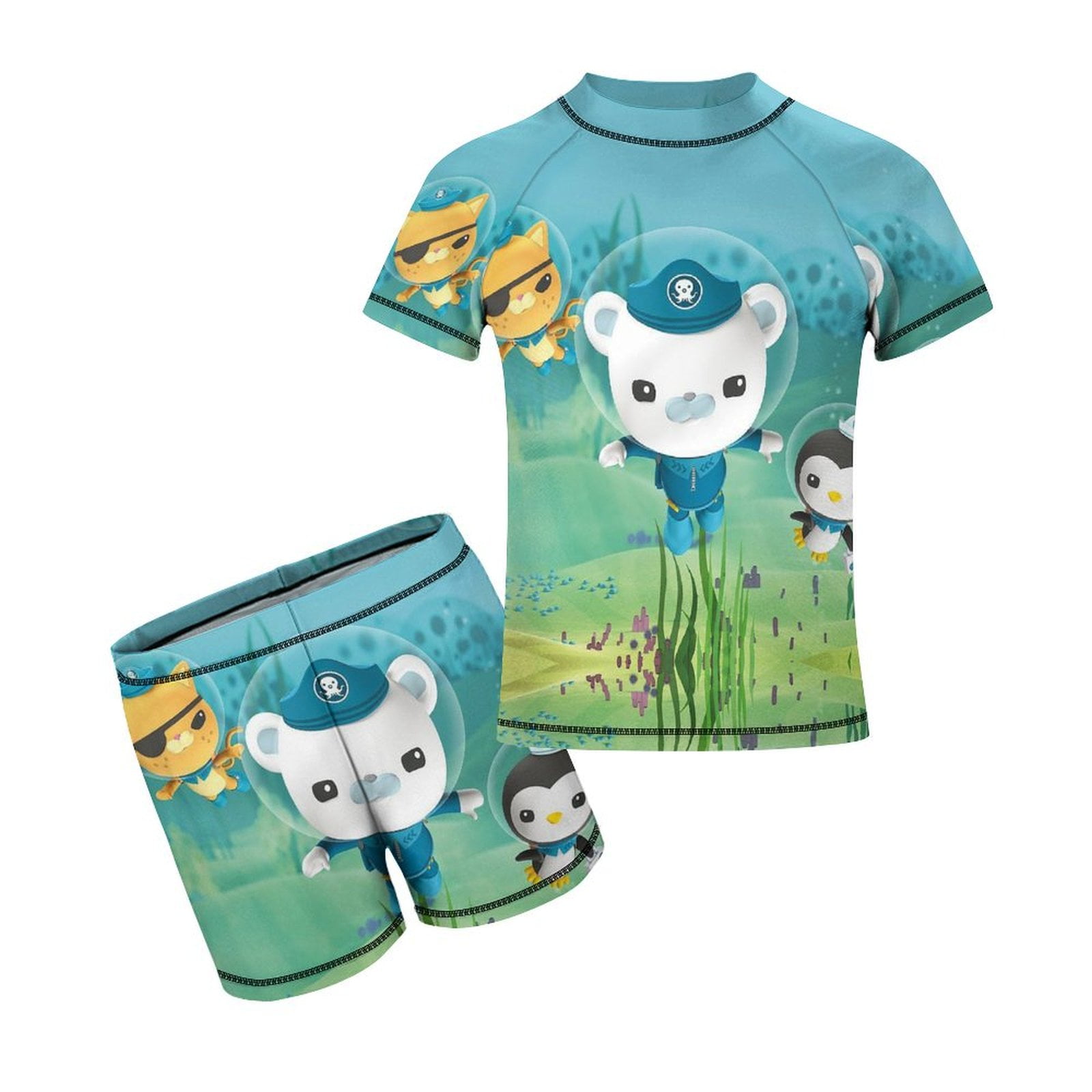 Octonauts Boys Rash Guard Set 2 Piece Swimsuits Short Sleeve Bathing ...