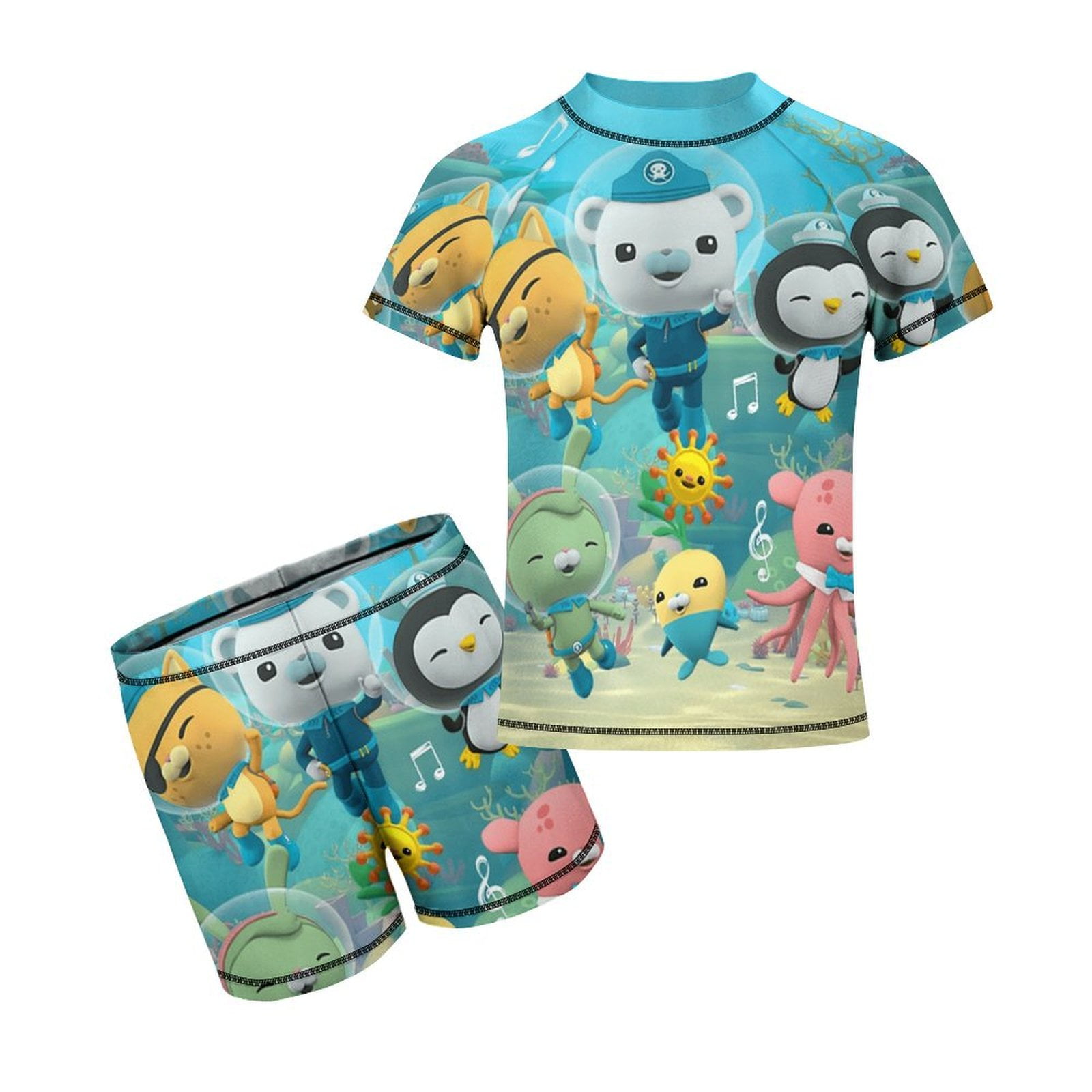 Octonauts Boys Rash Guard Set 2 Piece Swimsuits Short Sleeve Bathing ...