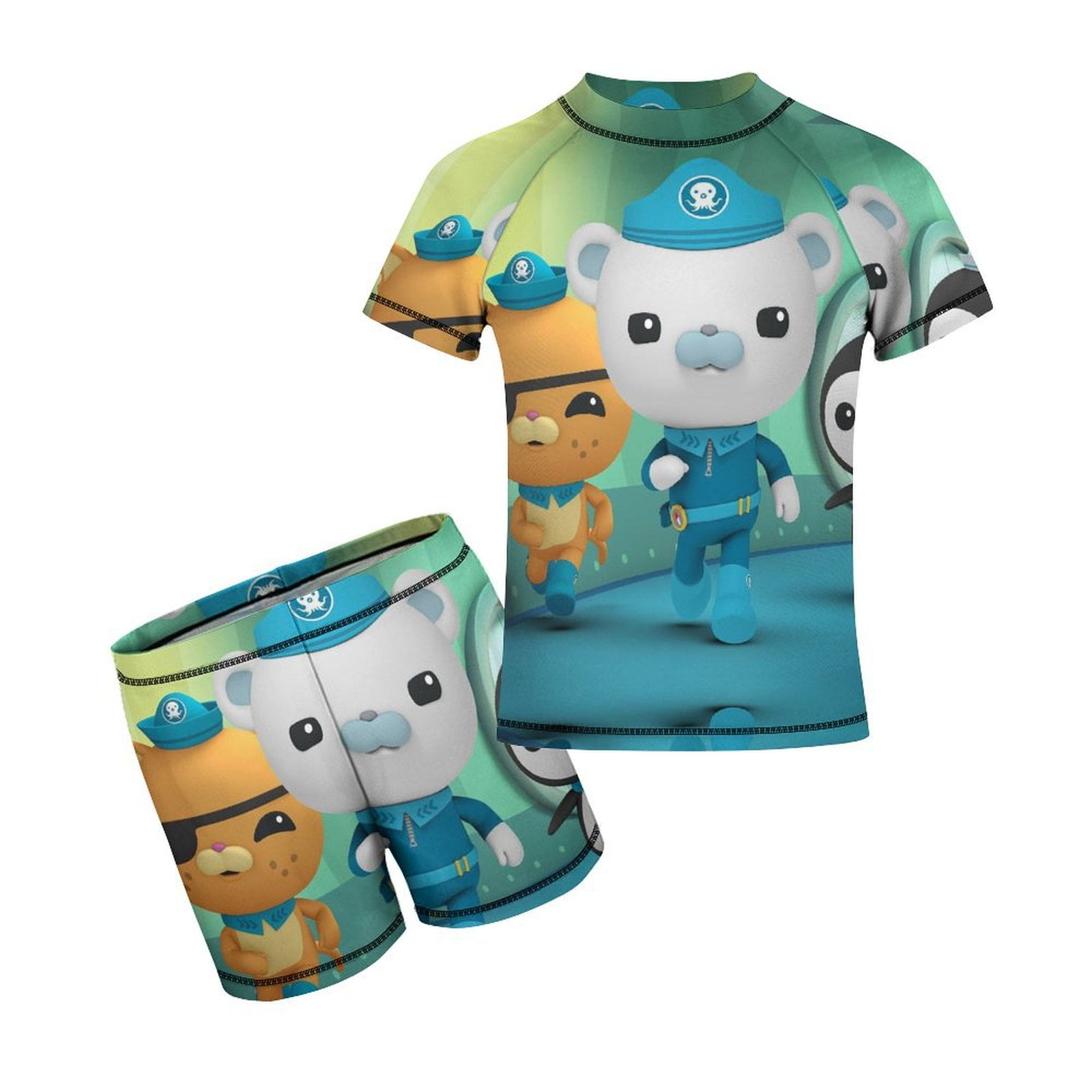 Octonauts Boys Rash Guard Set 2 Piece Swimsuits Short Sleeve Bathing ...