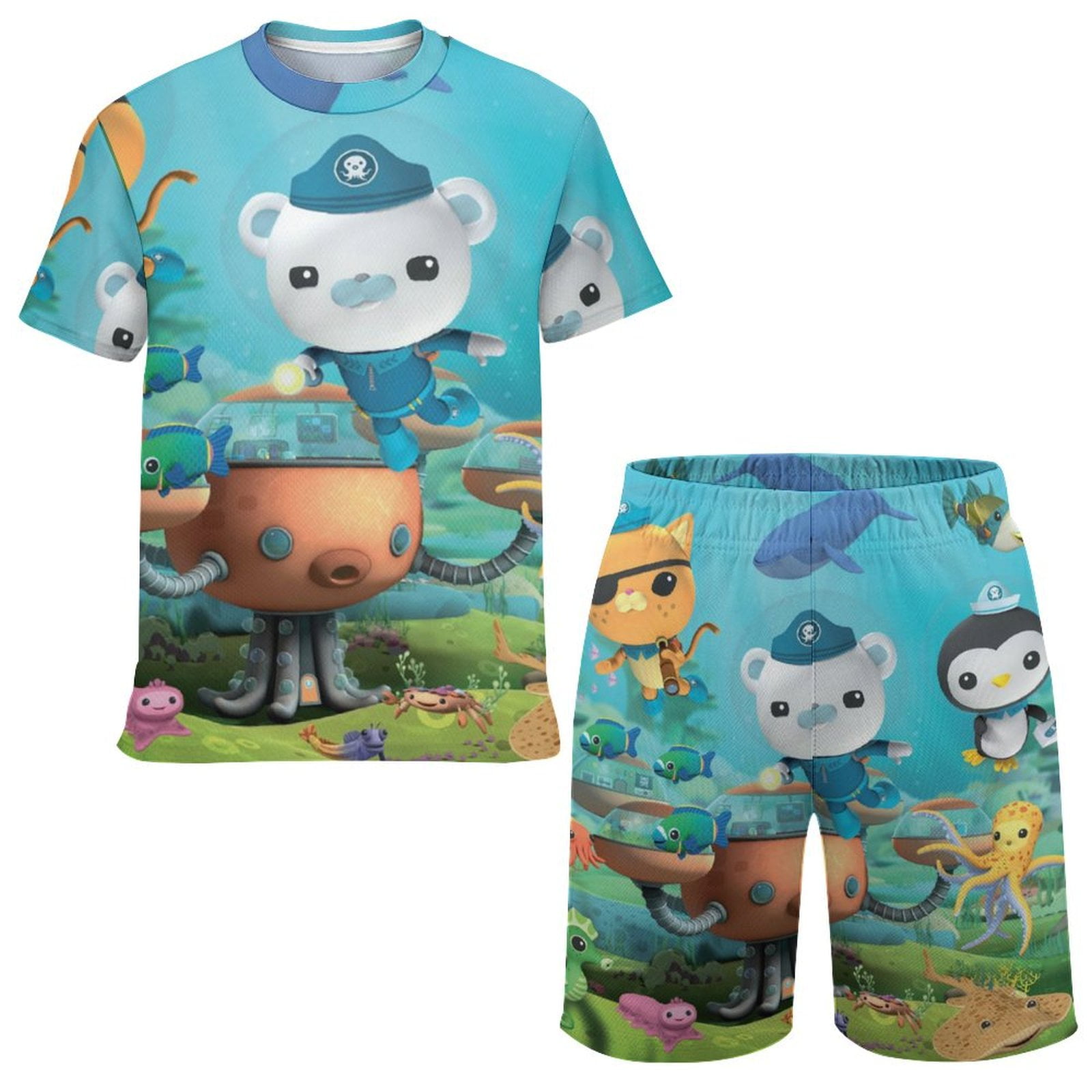 Octonauts Boys Short Sleeve Mesh T-Shirt And Shorts Outfit Set Summer ...