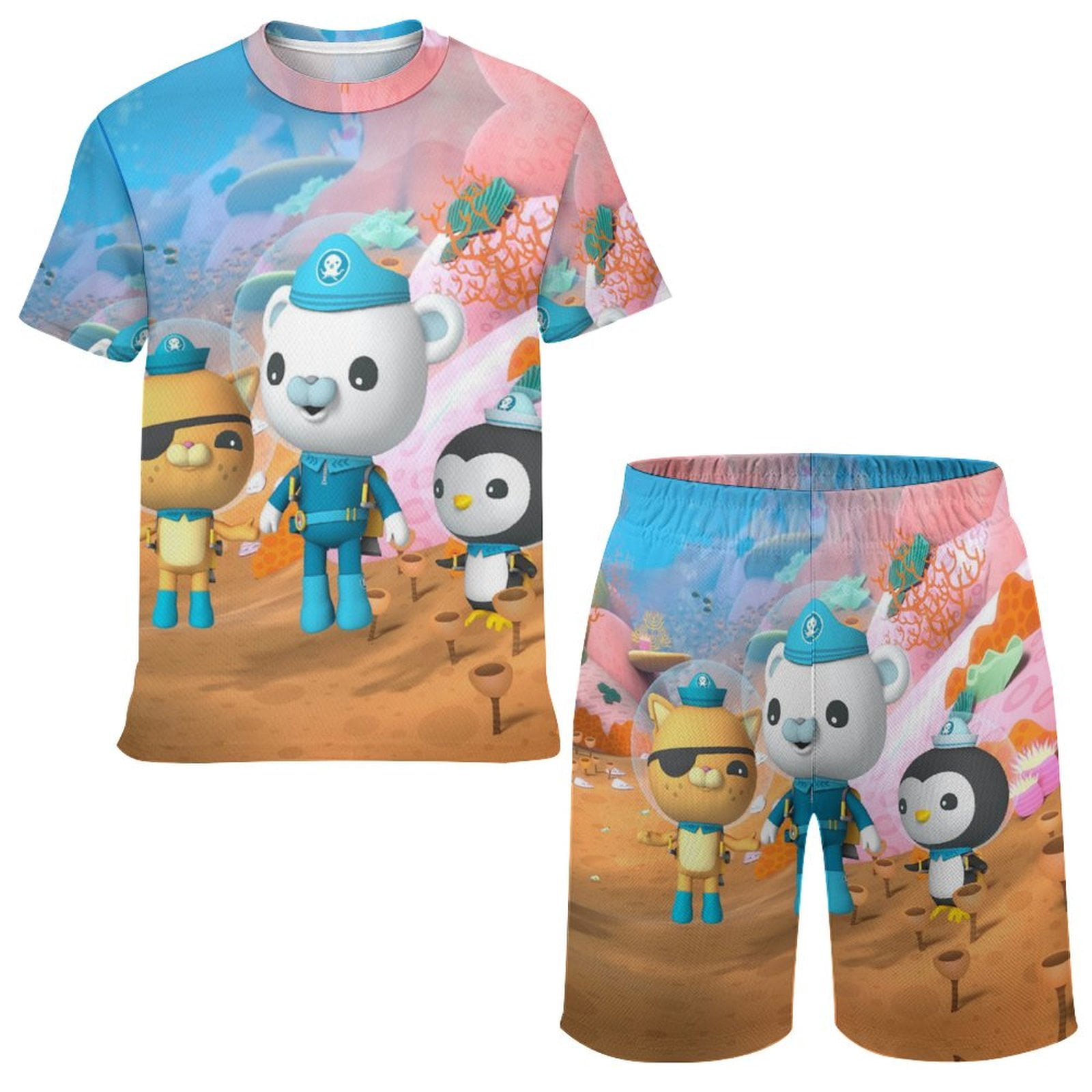 Octonauts Boys Short Sleeve T-Shirt And Mesh Shorts Outfit Set for Kids ...