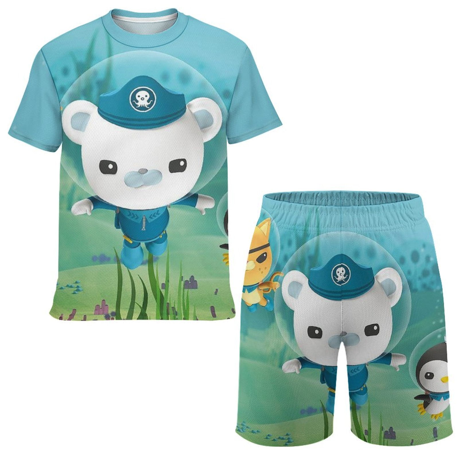 Octonauts Boys Short Sleeve T-Shirt And Mesh Shorts Outfit Set for Kids ...