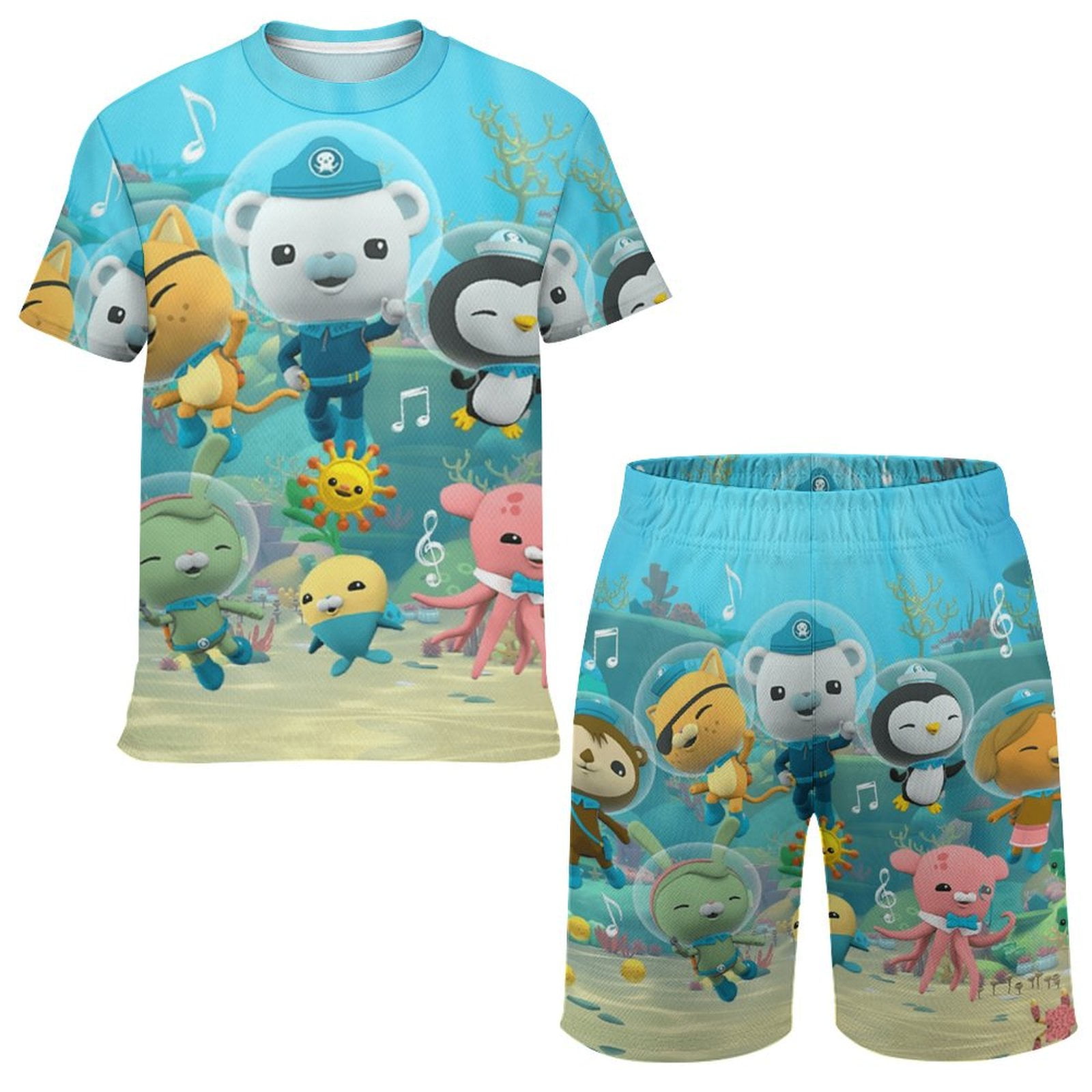 Octonauts Boys Short Sleeve T-Shirt And Mesh Shorts Outfit Set for Kids ...