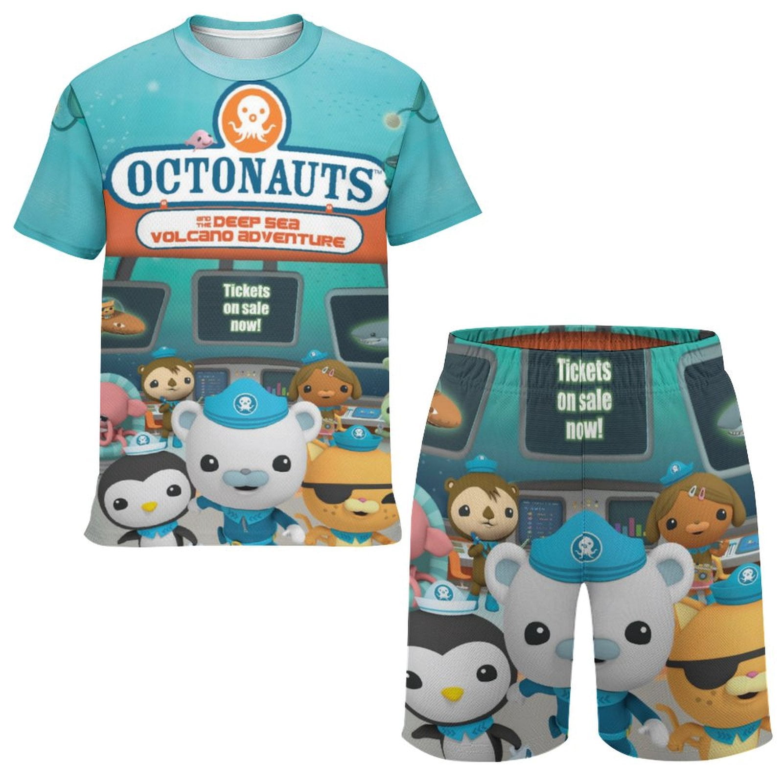 Octonauts Boys Short Sleeve T-Shirt And Mesh Shorts Outfit Set for Kids ...