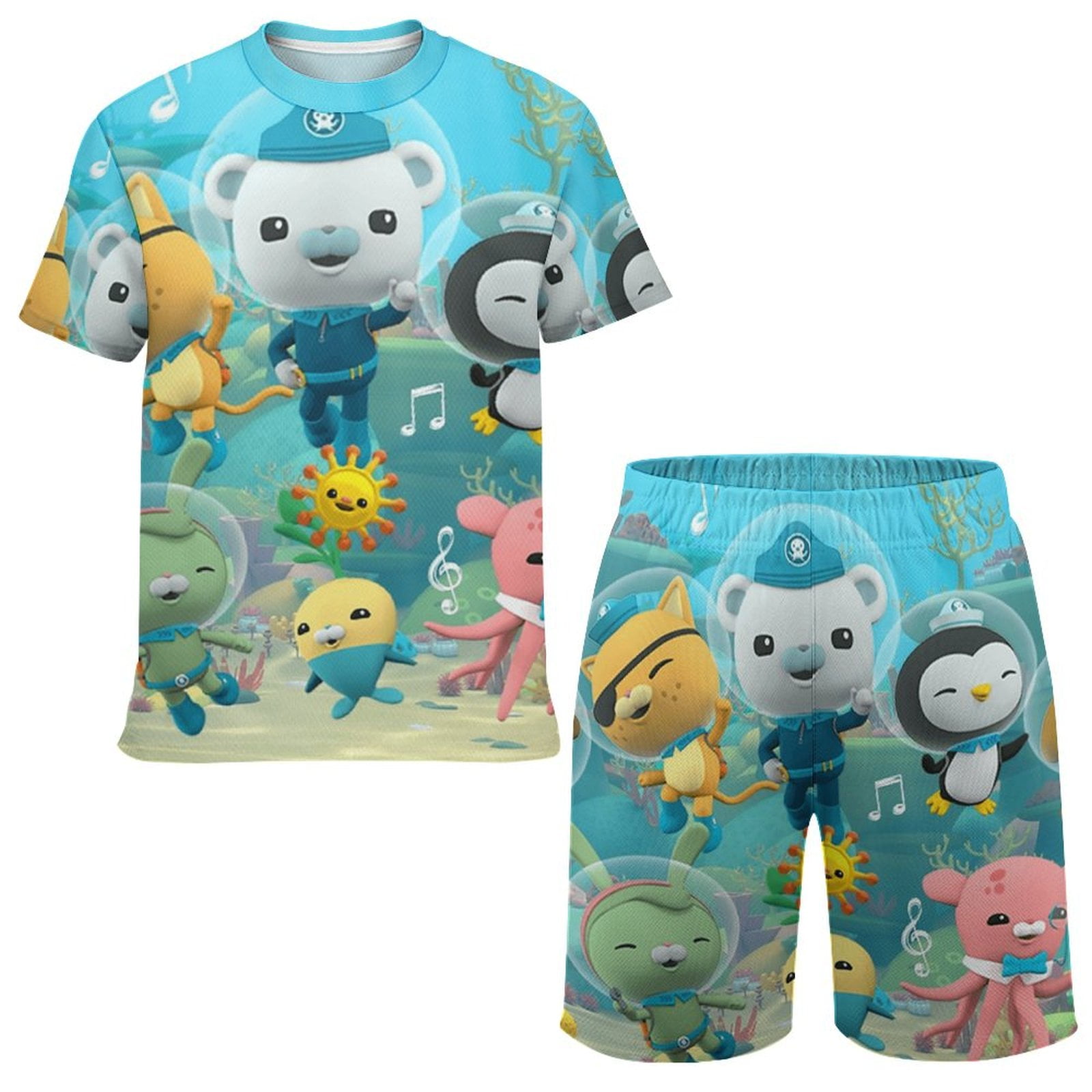 Octonauts Boys Short Sleeve T-Shirt And Mesh Shorts Outfit Set for Kids ...
