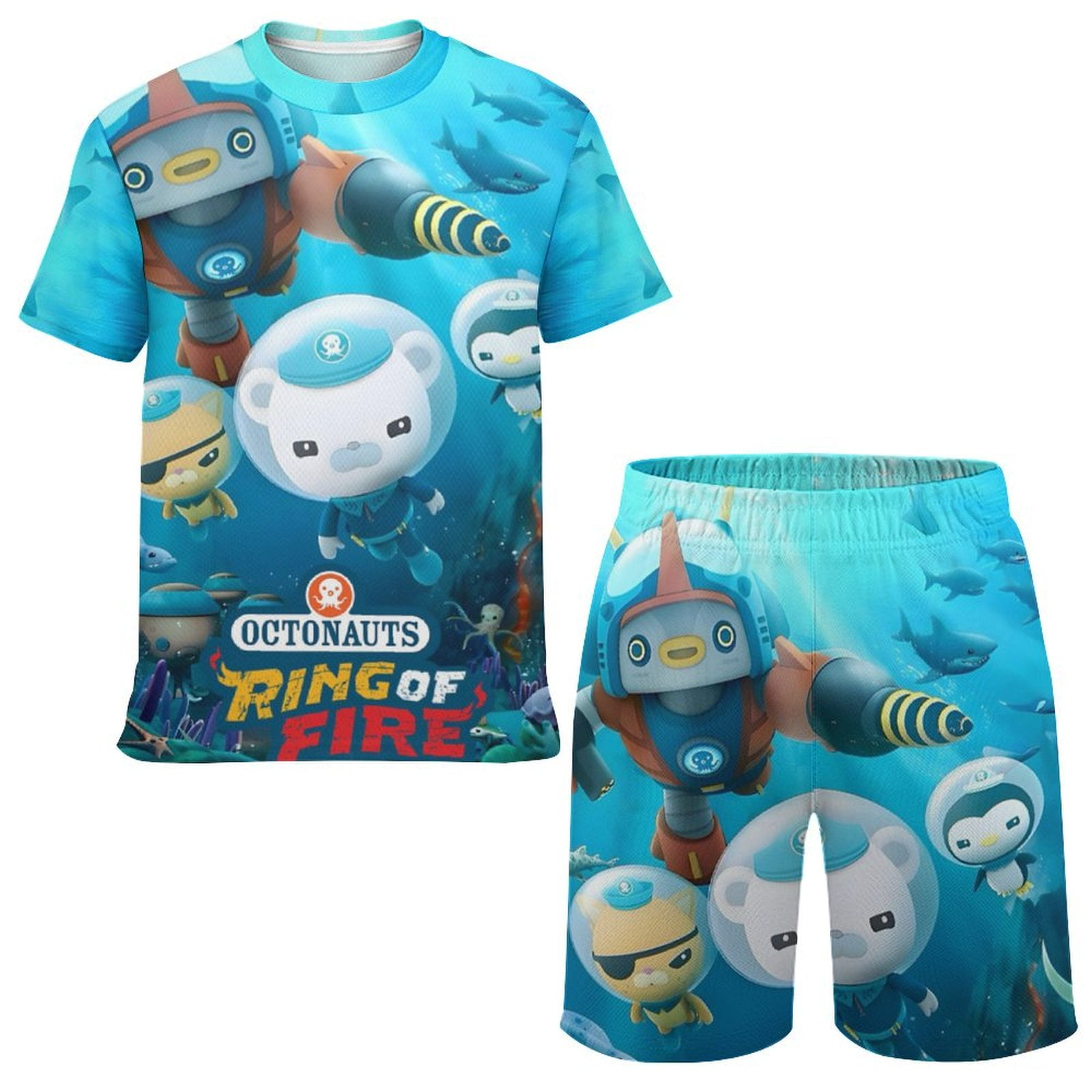 Octonauts Boys Short Sleeve T-Shirt And Mesh Shorts Outfit Set for Kids ...