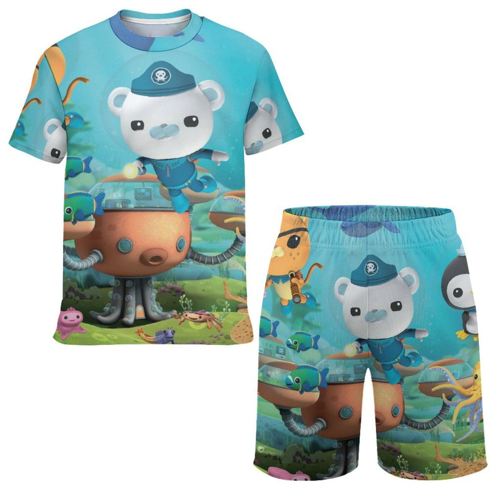 Octonauts Boys Short Sleeve T-Shirt And Mesh Shorts Outfit Set for Kids ...