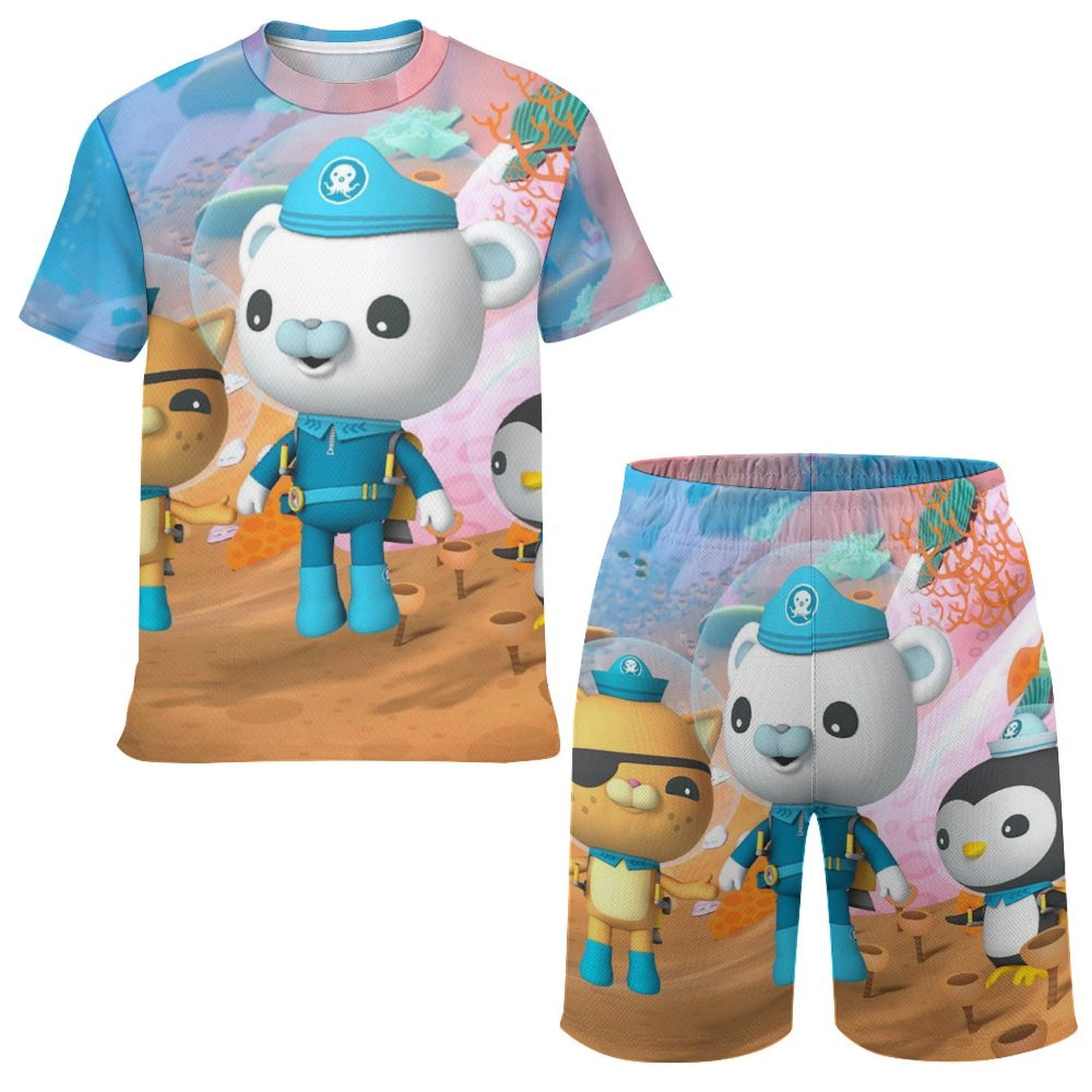 Octonauts Boys Short Sleeve T-Shirt And Mesh Shorts Outfit Set for Kids ...