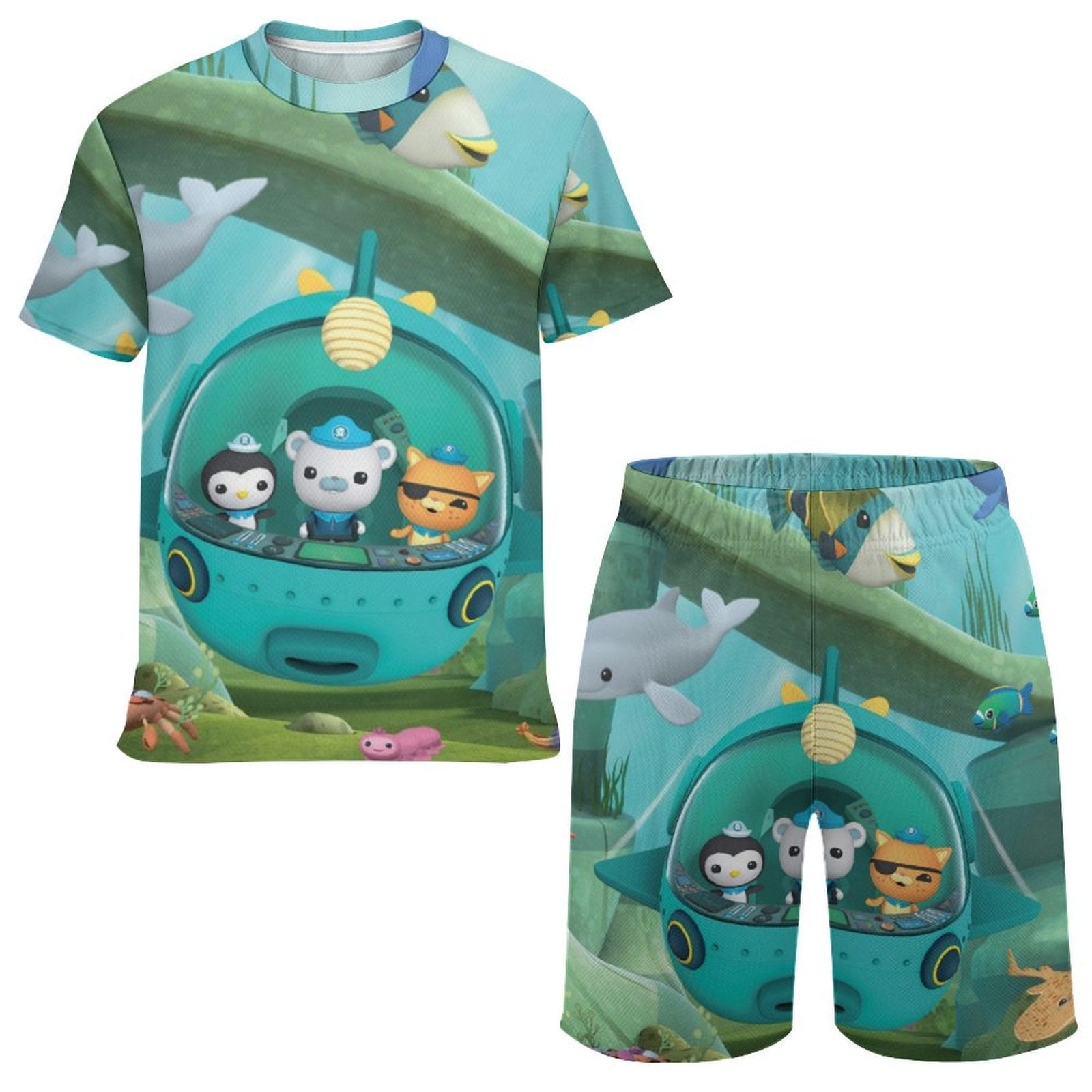 Octonauts Boys Short Sleeve T-Shirt And Mesh Shorts Outfit Set for Kids ...