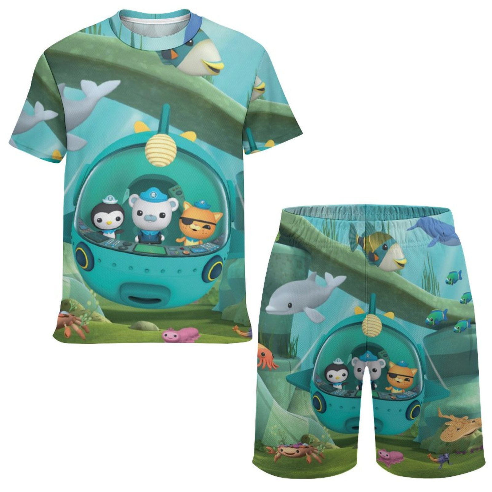 Octonauts Boys Short Sleeve T-Shirt And Mesh Shorts Outfit Set for Kids ...